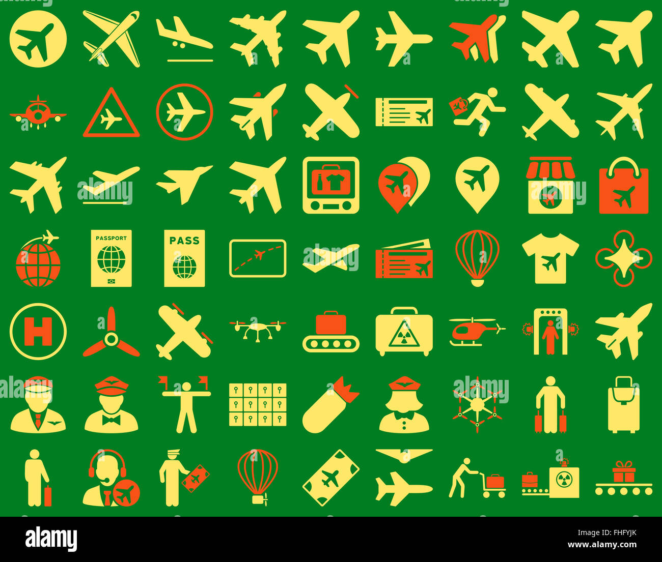 Aviation Icon Set Stock Photo - Alamy
