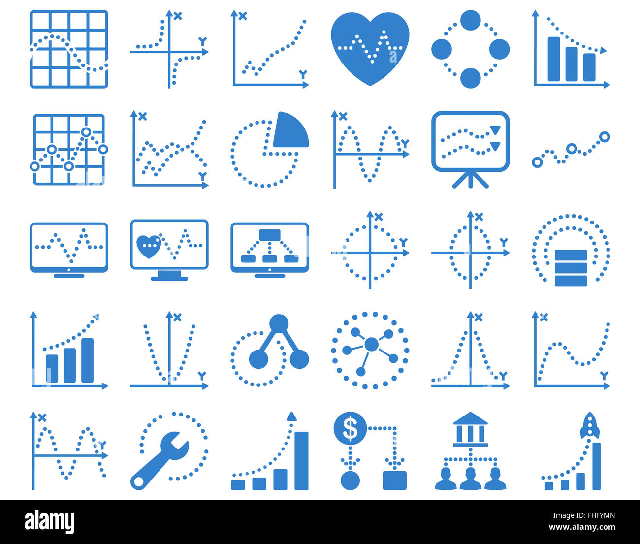 Dotted Charts Icons Stock Photo - Alamy