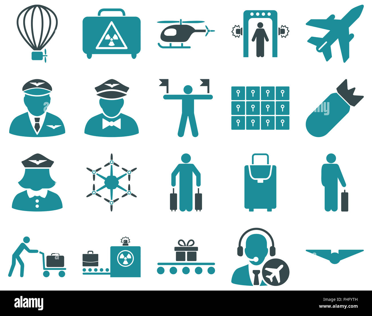 Airport Icon Set Stock Photo - Alamy