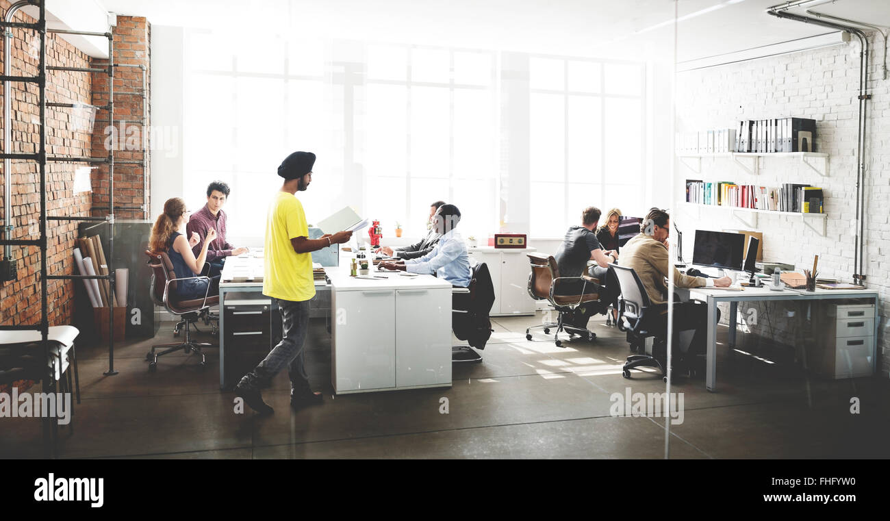 Business Team Busy Working Talking Concept Stock Photo - Alamy