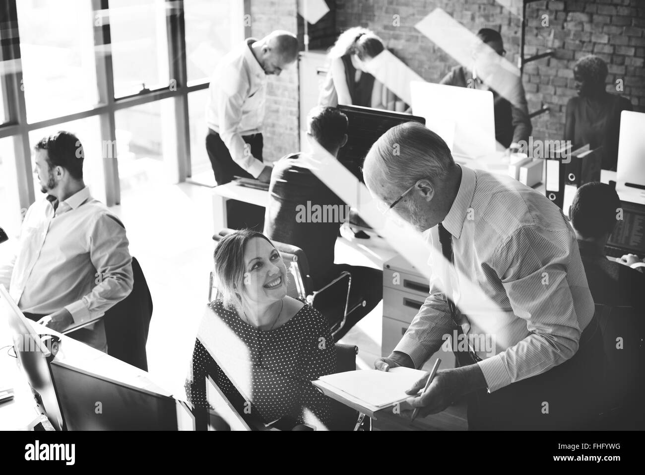 Business Team Busy Working Talking Concept Stock Photo - Alamy