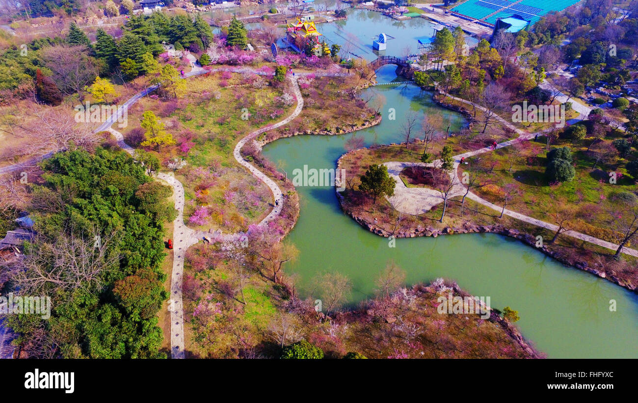 Yangzhou. 25th Feb, 2016. Aerial photo taken on Feb. 25, 2016 shows the ...