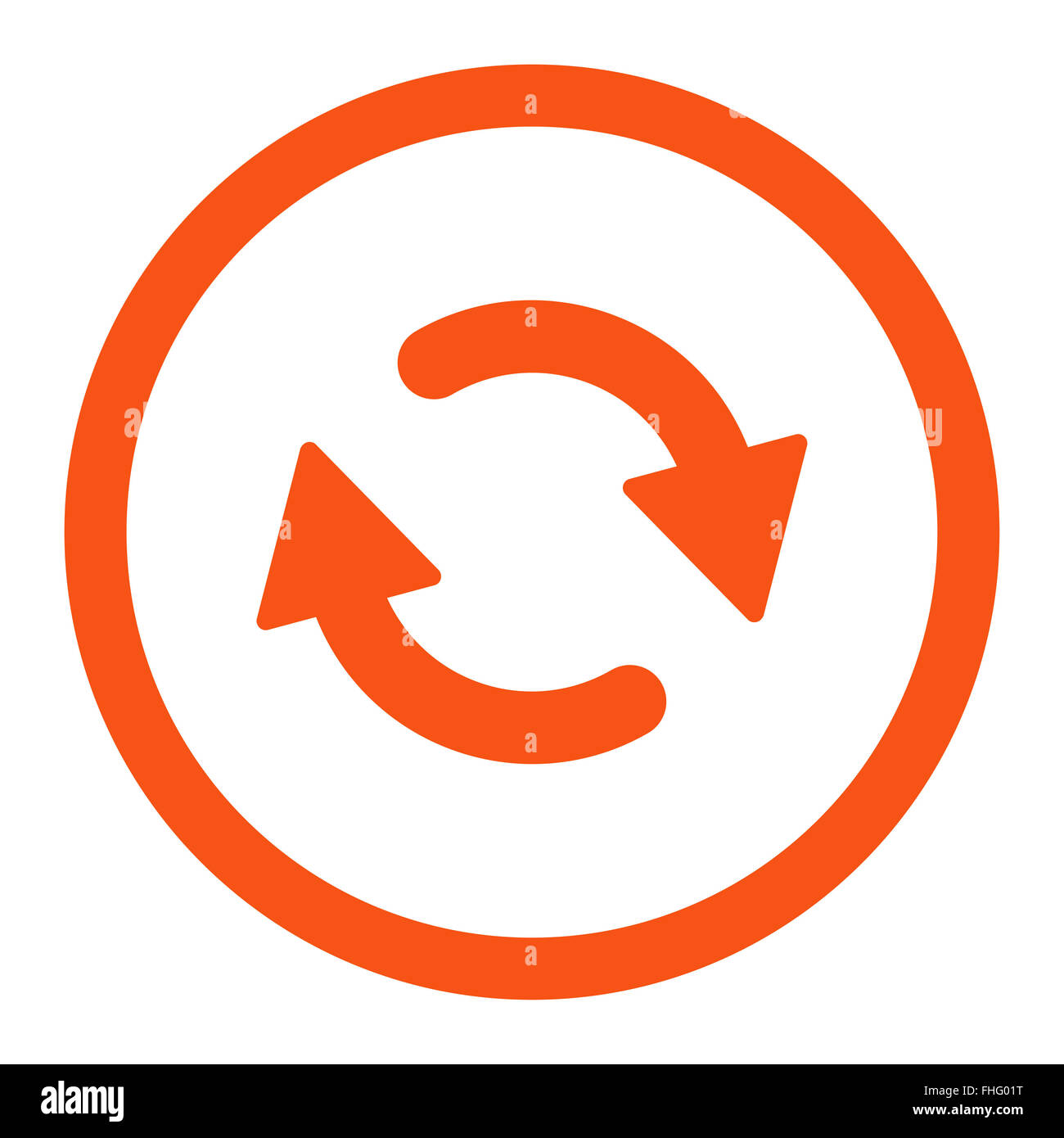 Refresh flat orange color rounded raster icon Stock Photo - Alamy