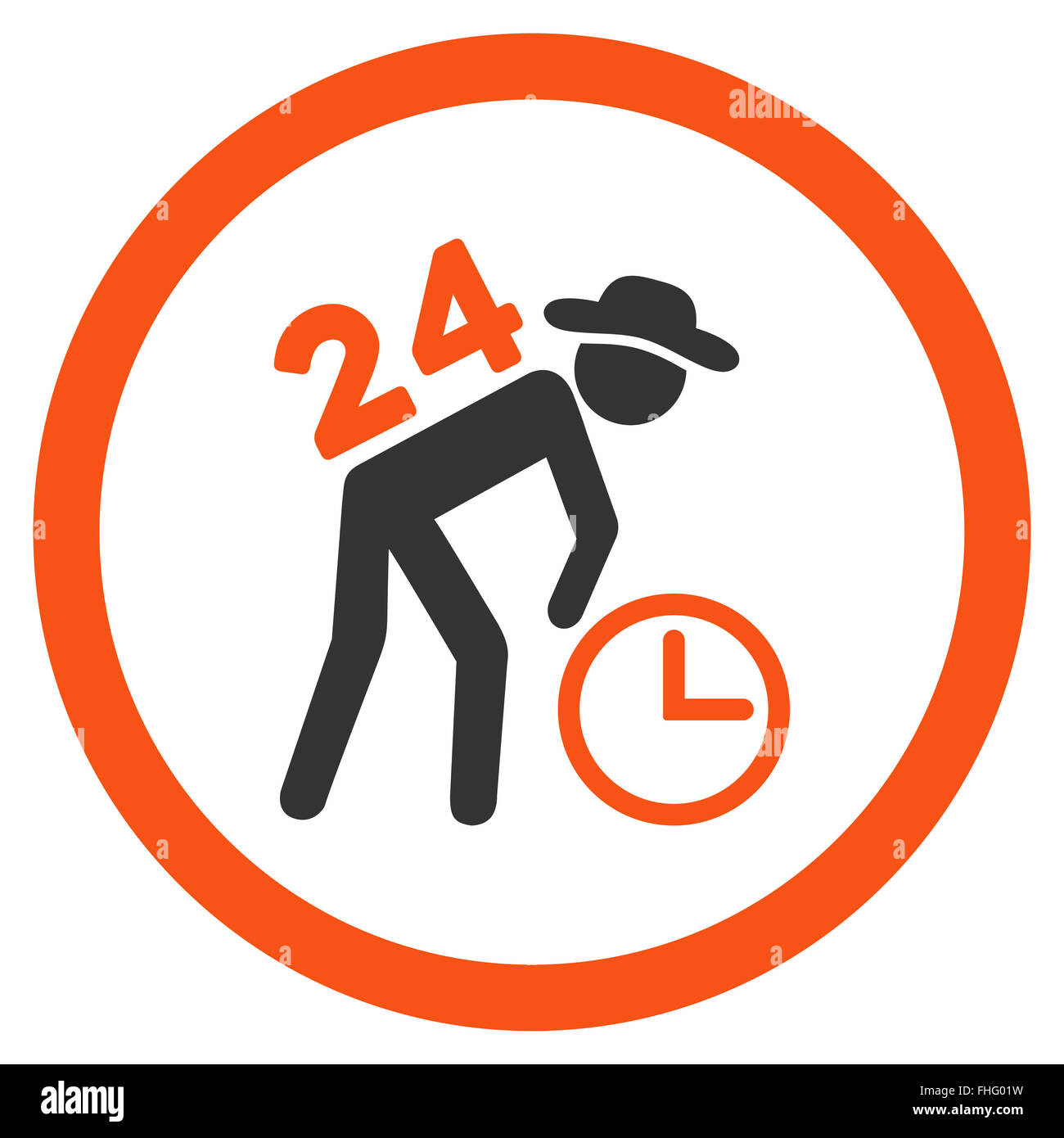 Around The Clock Work Icon Stock Photo - Alamy