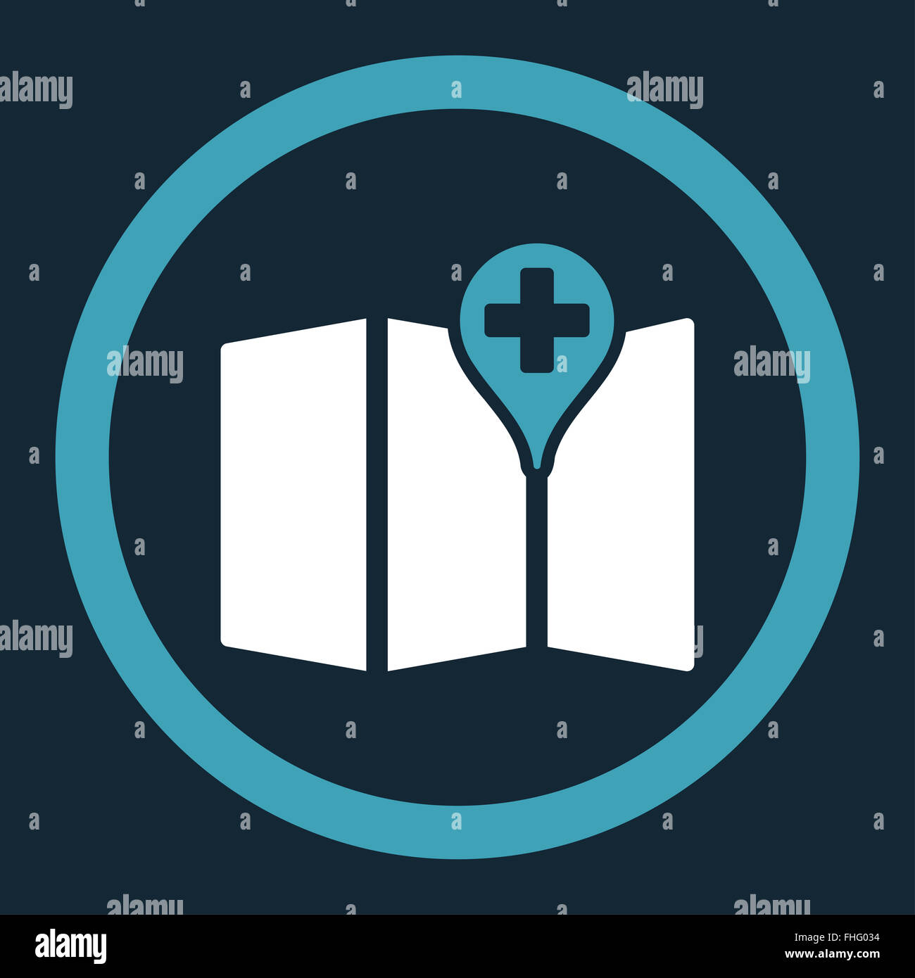 Medical Map Rounded Vector Icon Stock Photo - Alamy