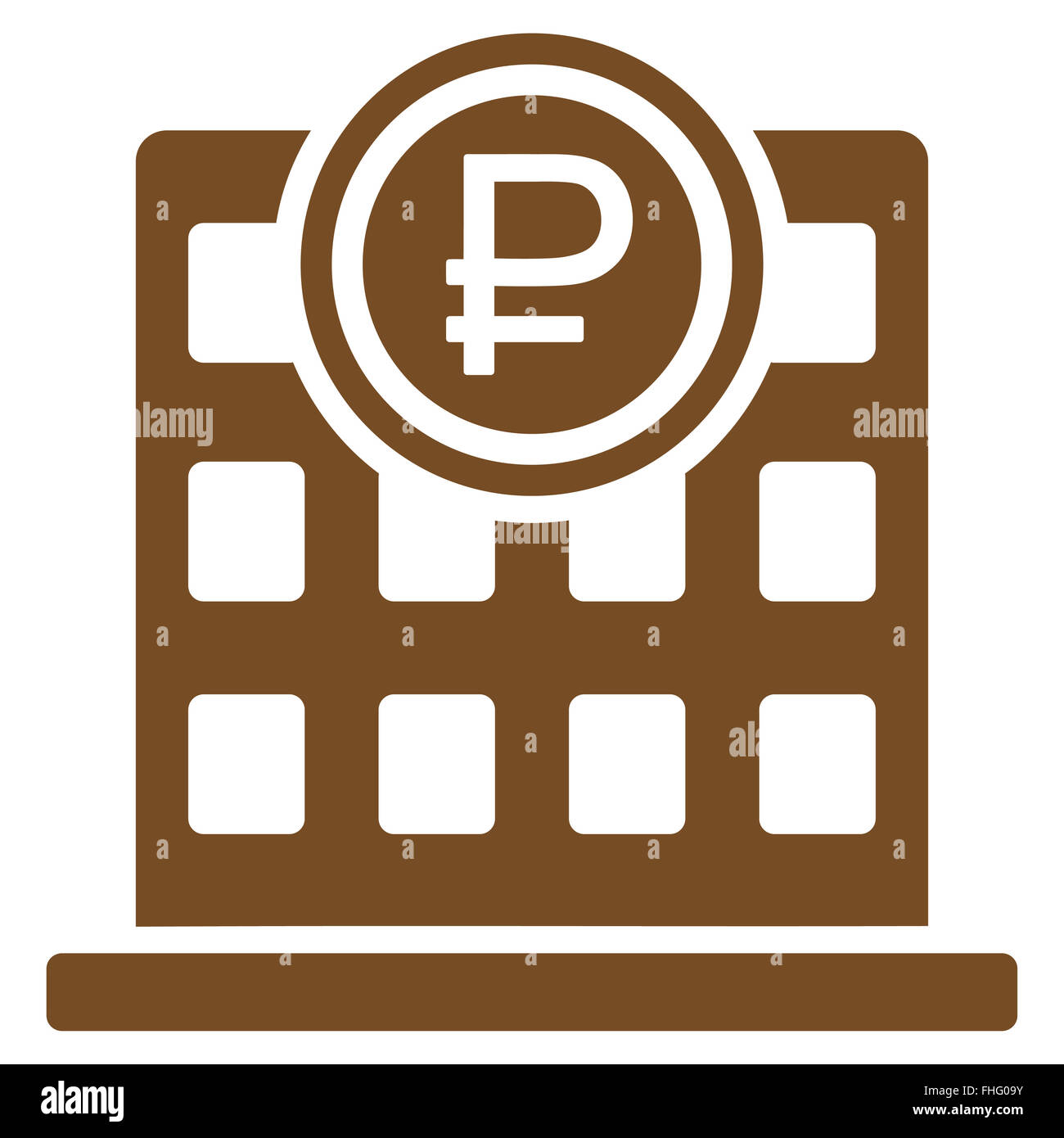 Rouble Bank Office Icon Stock Photo - Alamy