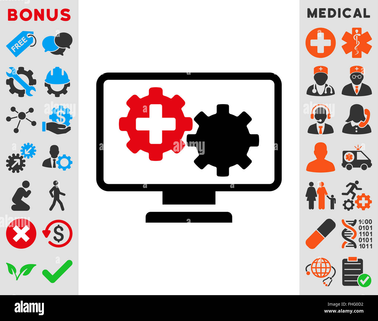 Medical Process Monitoring Icon Stock Photo - Alamy