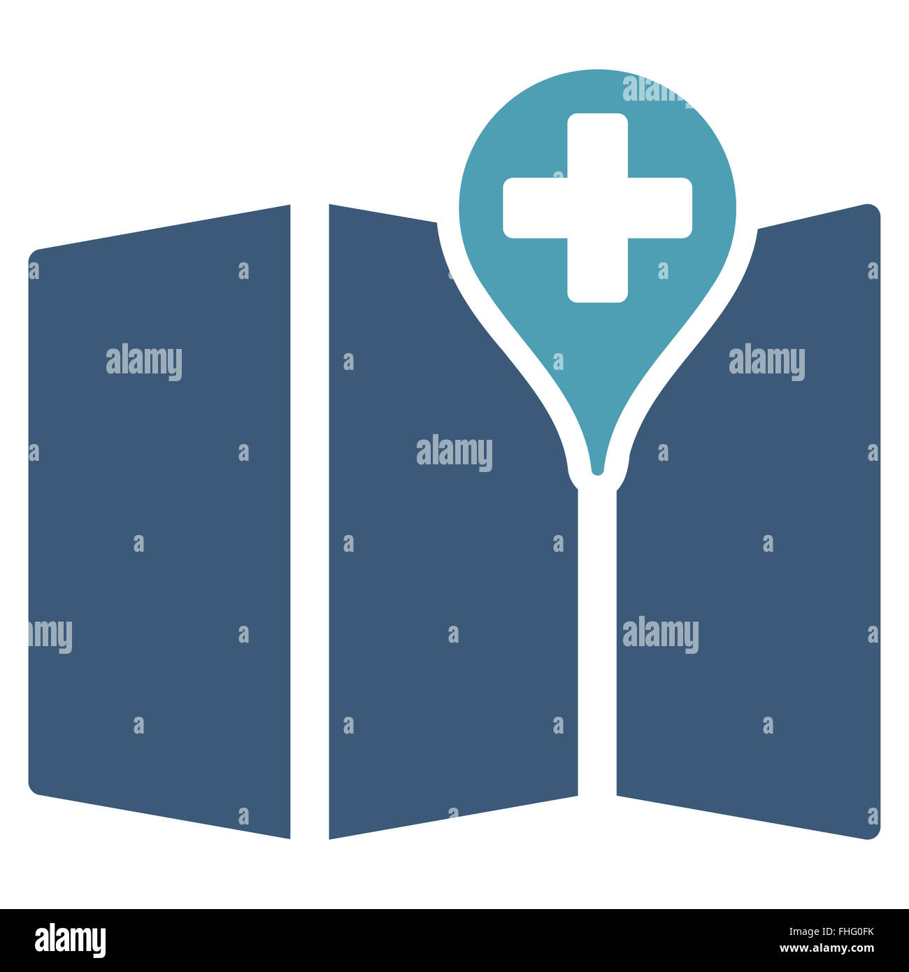 Medical Map Icon Stock Photo - Alamy