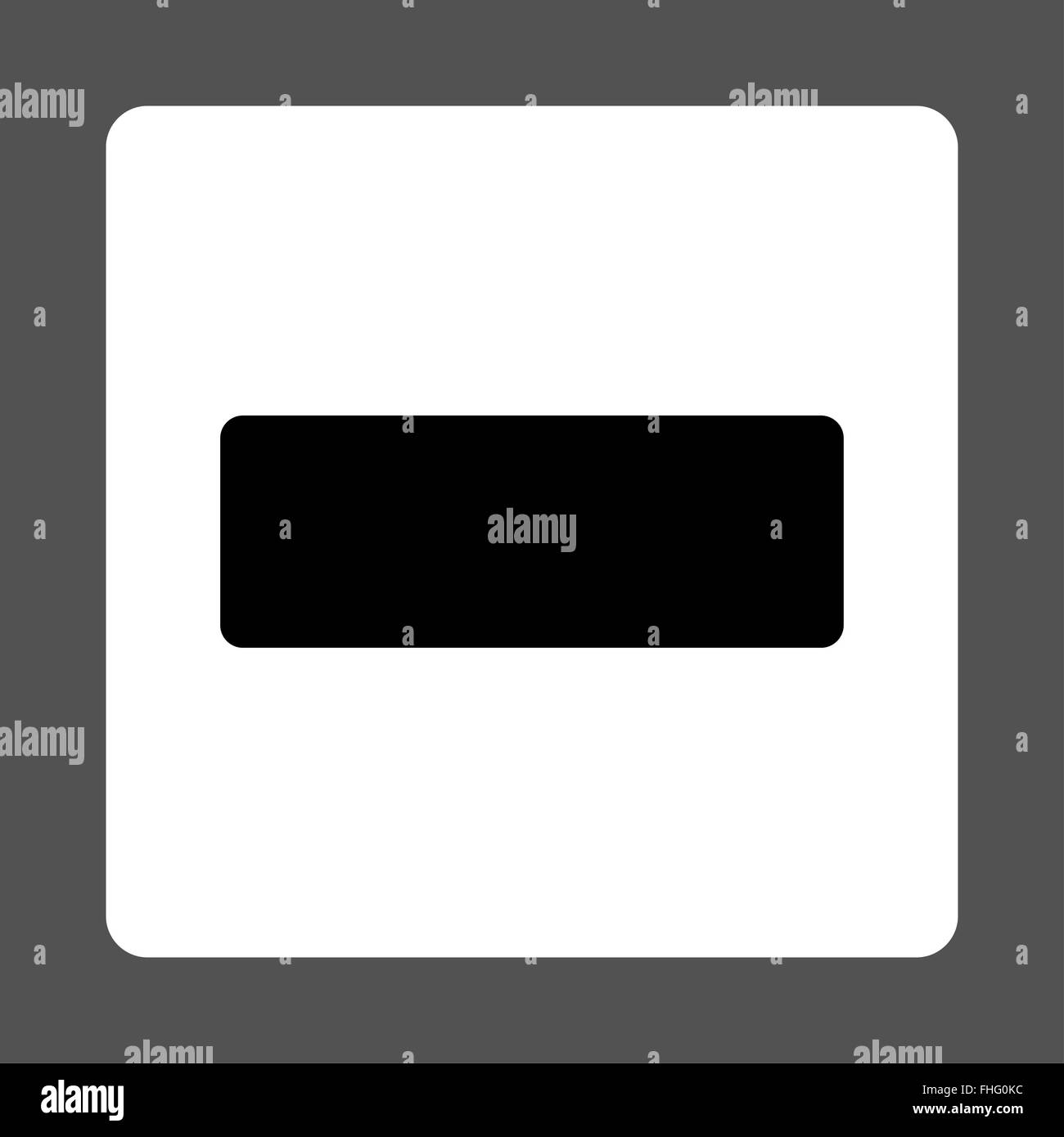 Minus flat black and white colors rounded button Stock Photo - Alamy