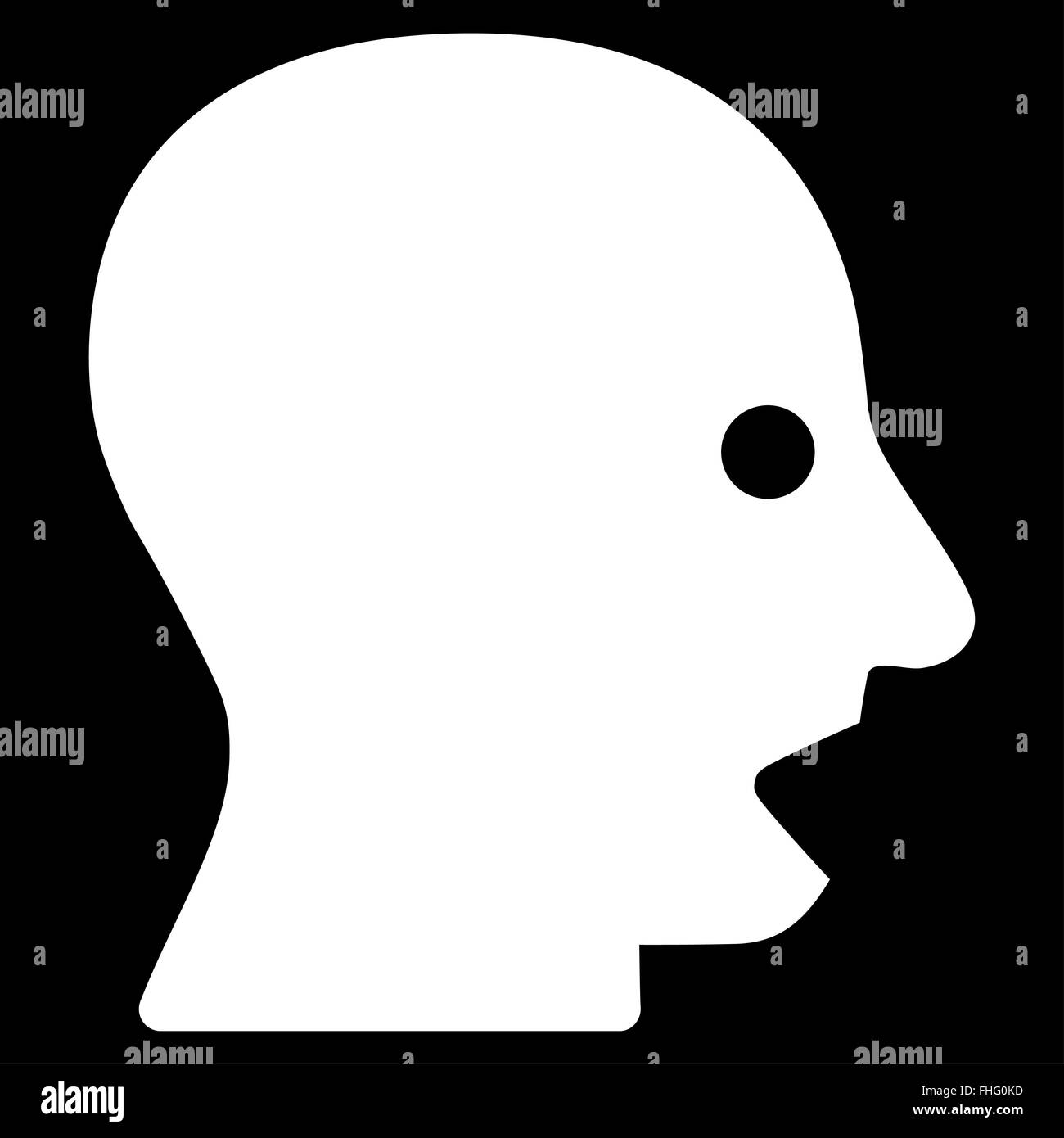 Shouting Head Icon Stock Photo - Alamy