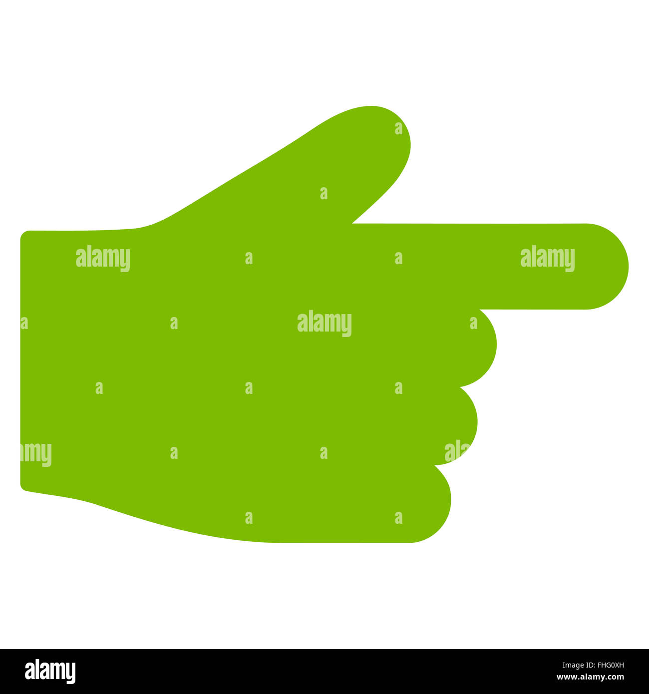 Index Finger flat eco green color icon Stock Photo - Alamy