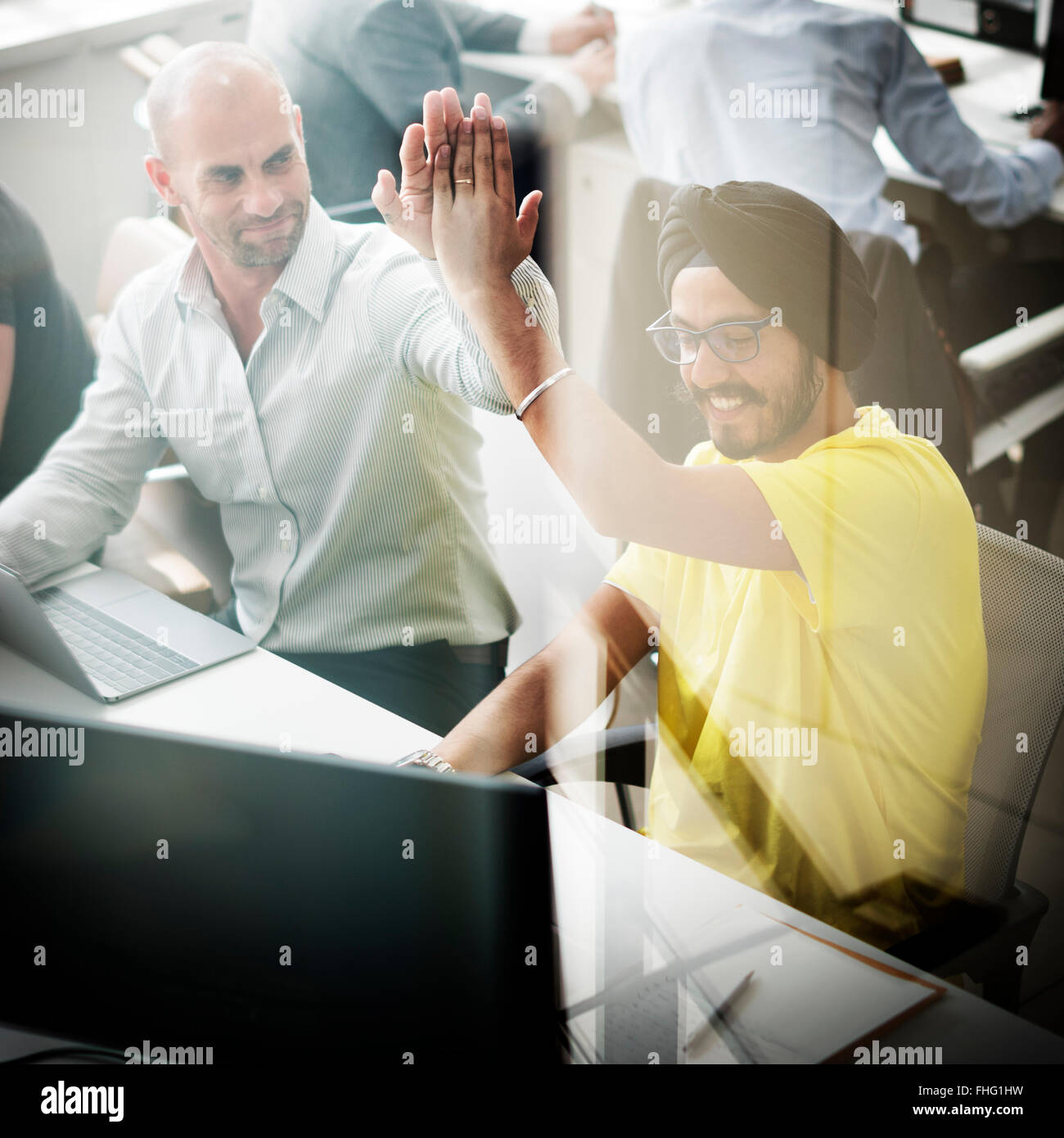 Collagues Coworker Teamwork Success Mission Concept Stock Photo - Alamy