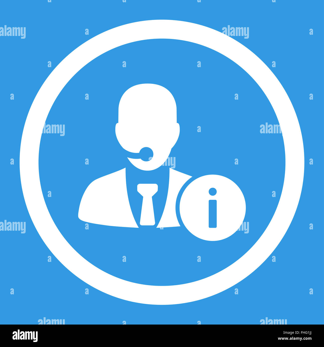 Help desk flat white color rounded vector icon Stock Photo - Alamy