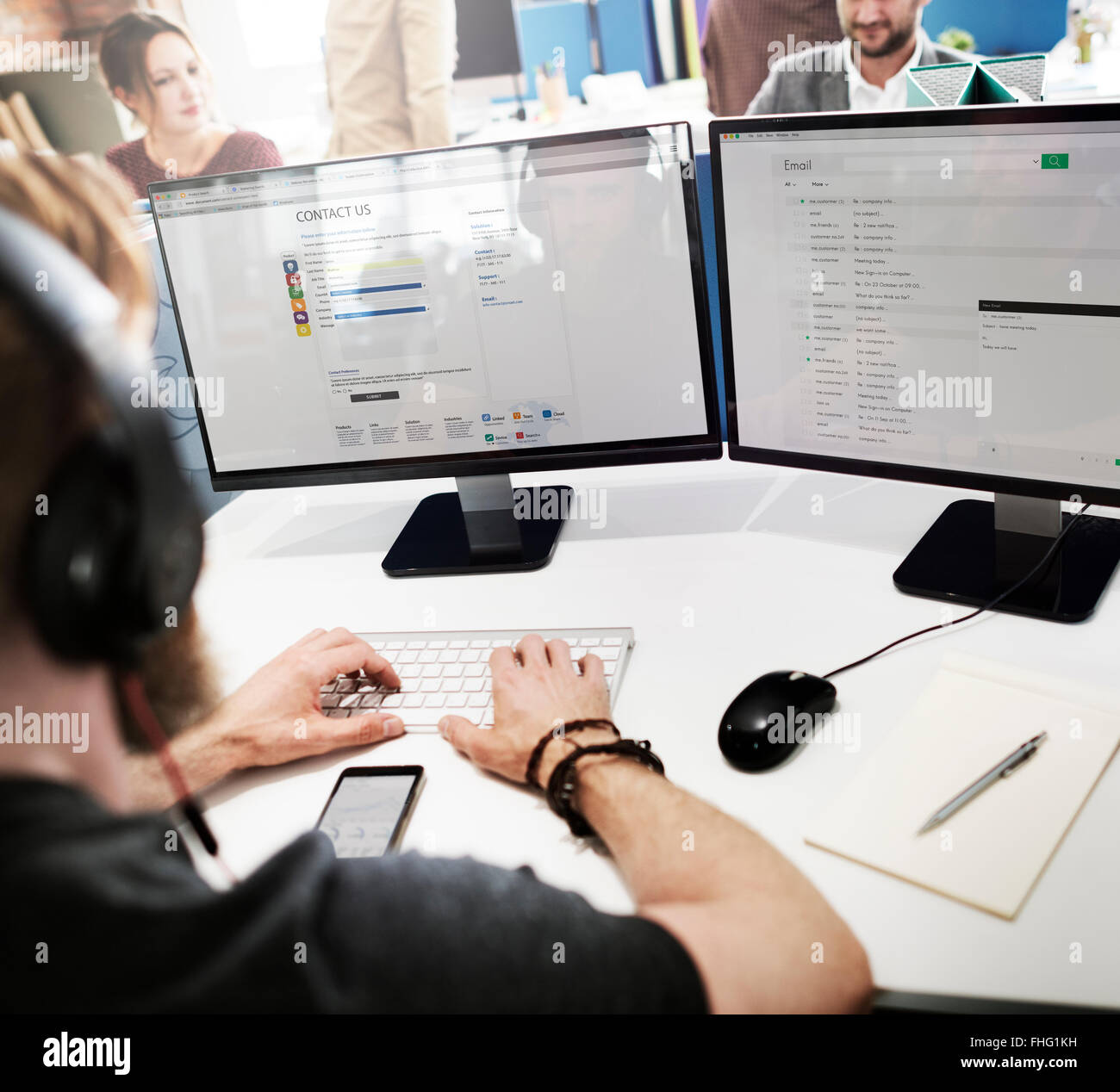 Customer Service Officer Working Assistance Concept Stock Photo - Alamy