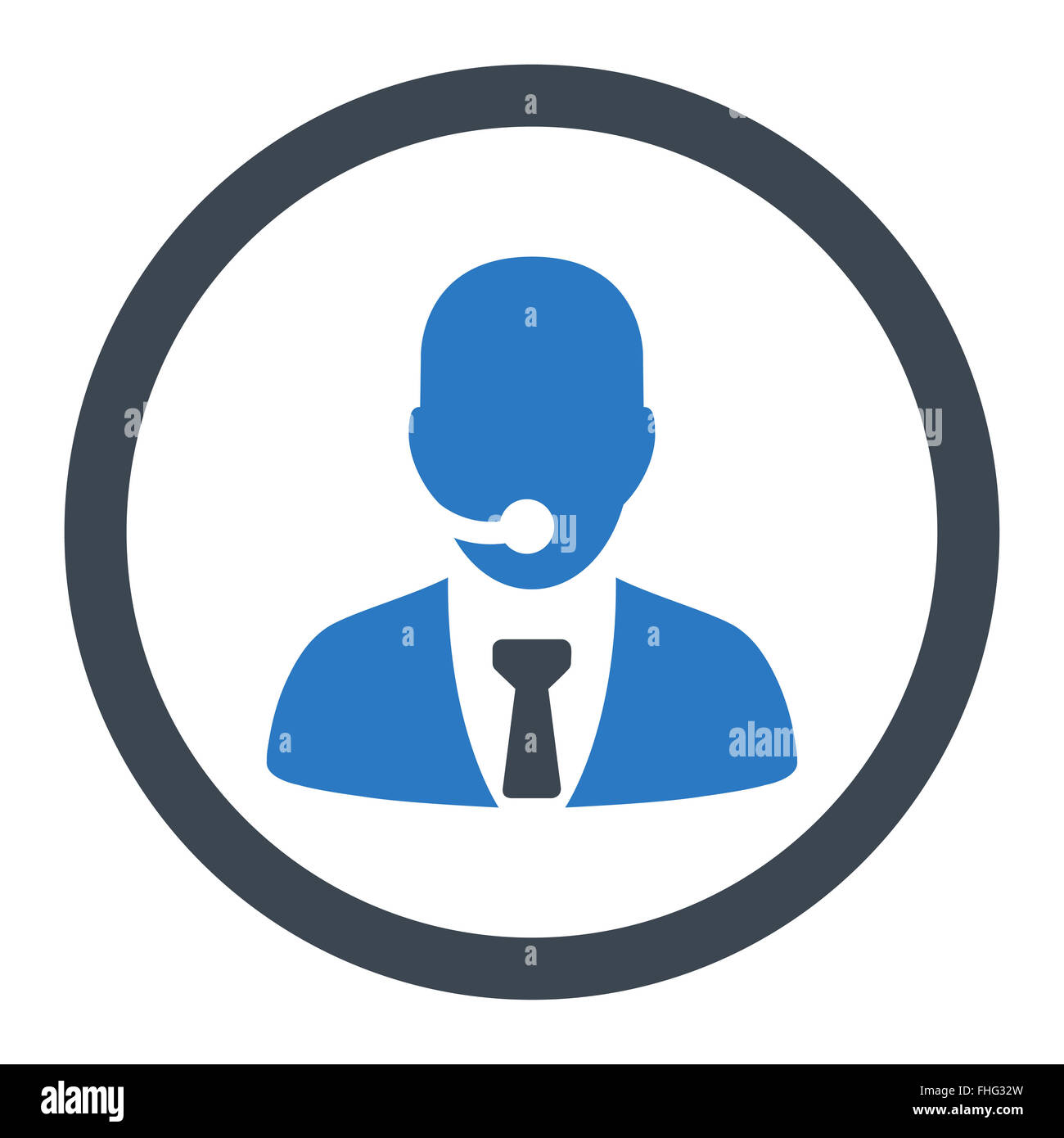 Call center operator flat smooth blue colors rounded glyph icon Stock ...