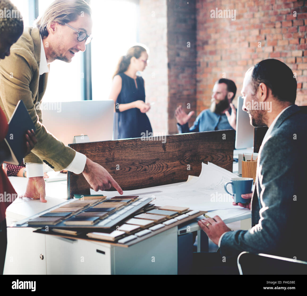 Design Team Busy Working Talking Concept Stock Photo - Alamy