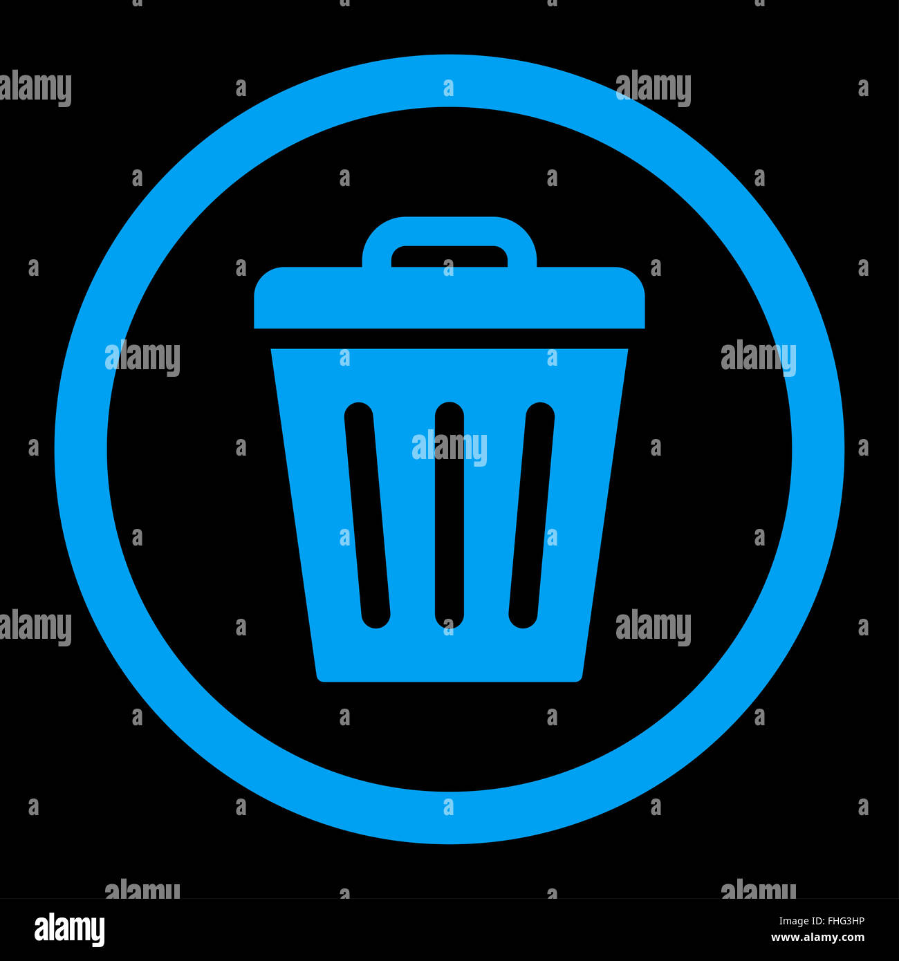 Trash Can flat blue color rounded vector icon Stock Photo - Alamy