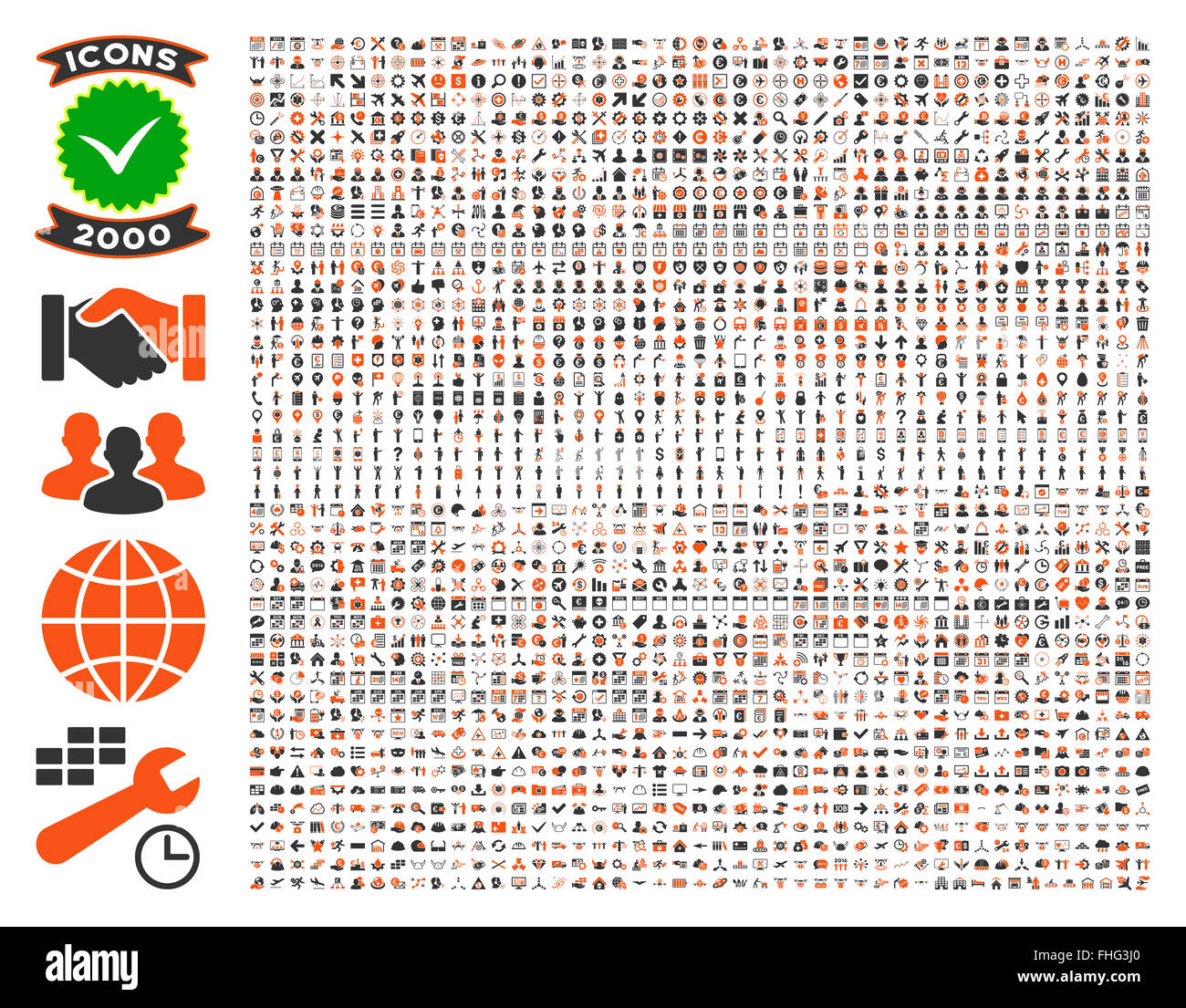 Collection Of 2000 Flat Vector Icons Stock Photo - Alamy