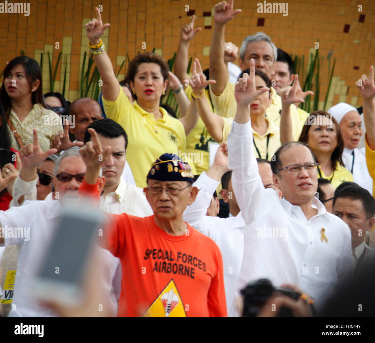 (L-R) Former President Fidel Ramos and Philippine President Benigno ...