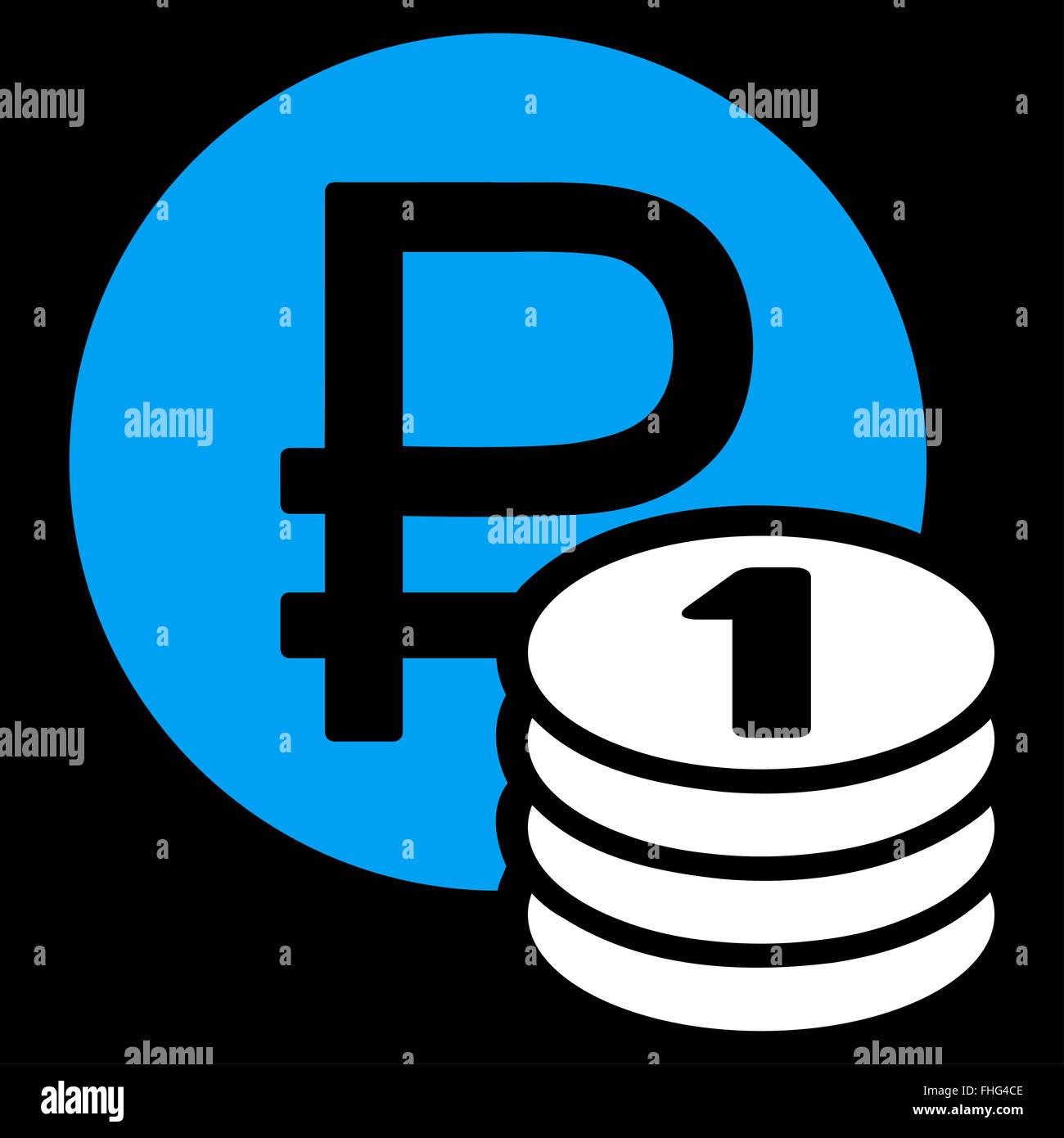 Rouble Coins Icon Stock Photo - Alamy