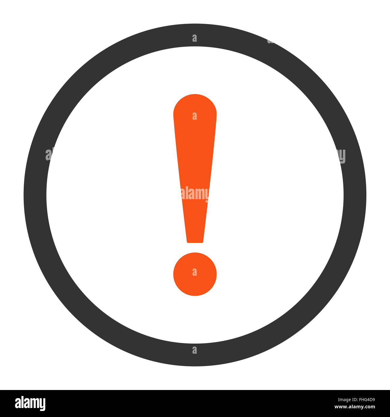 Exclamation Sign flat orange and gray colors rounded vector icon Stock ...