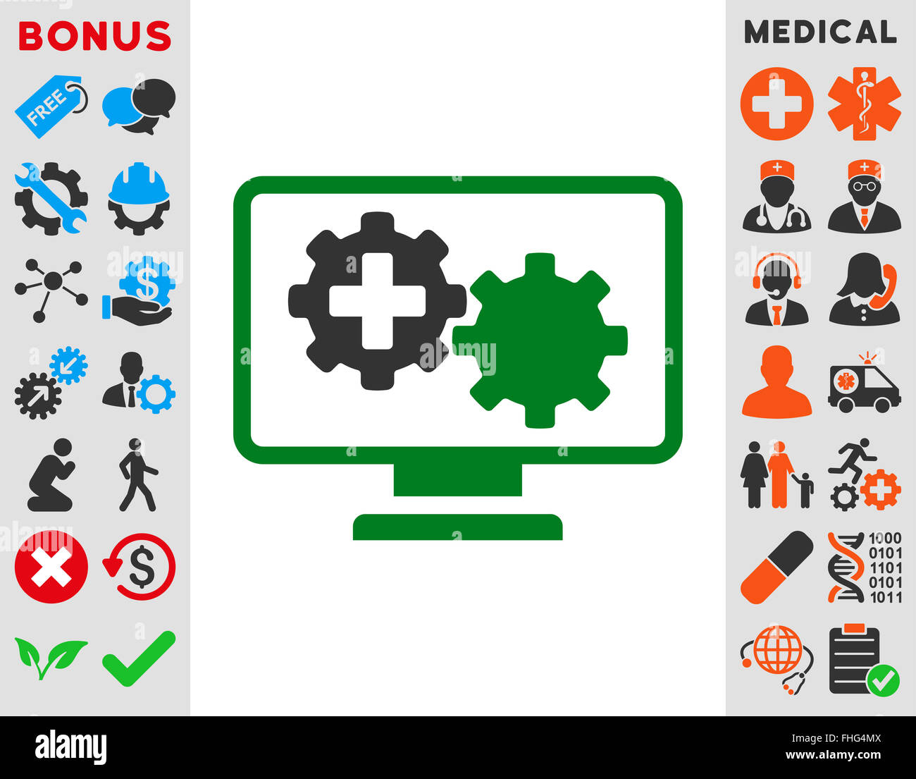 Medical Process Monitoring Icon Stock Photo - Alamy
