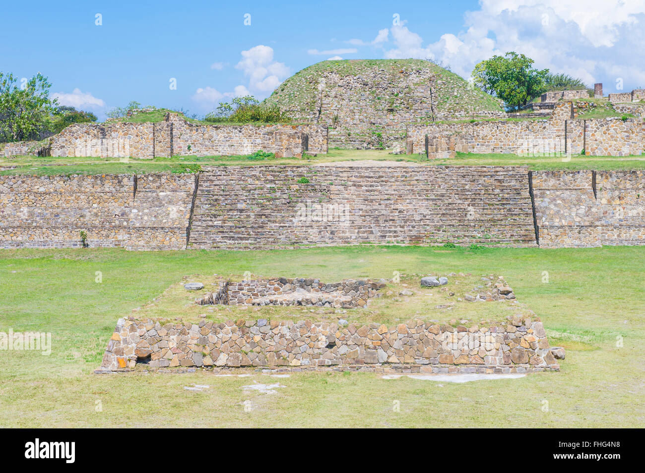 The ruins of the Zapotec city of Monte Alban in Oaxaca, Mexico Stock ...