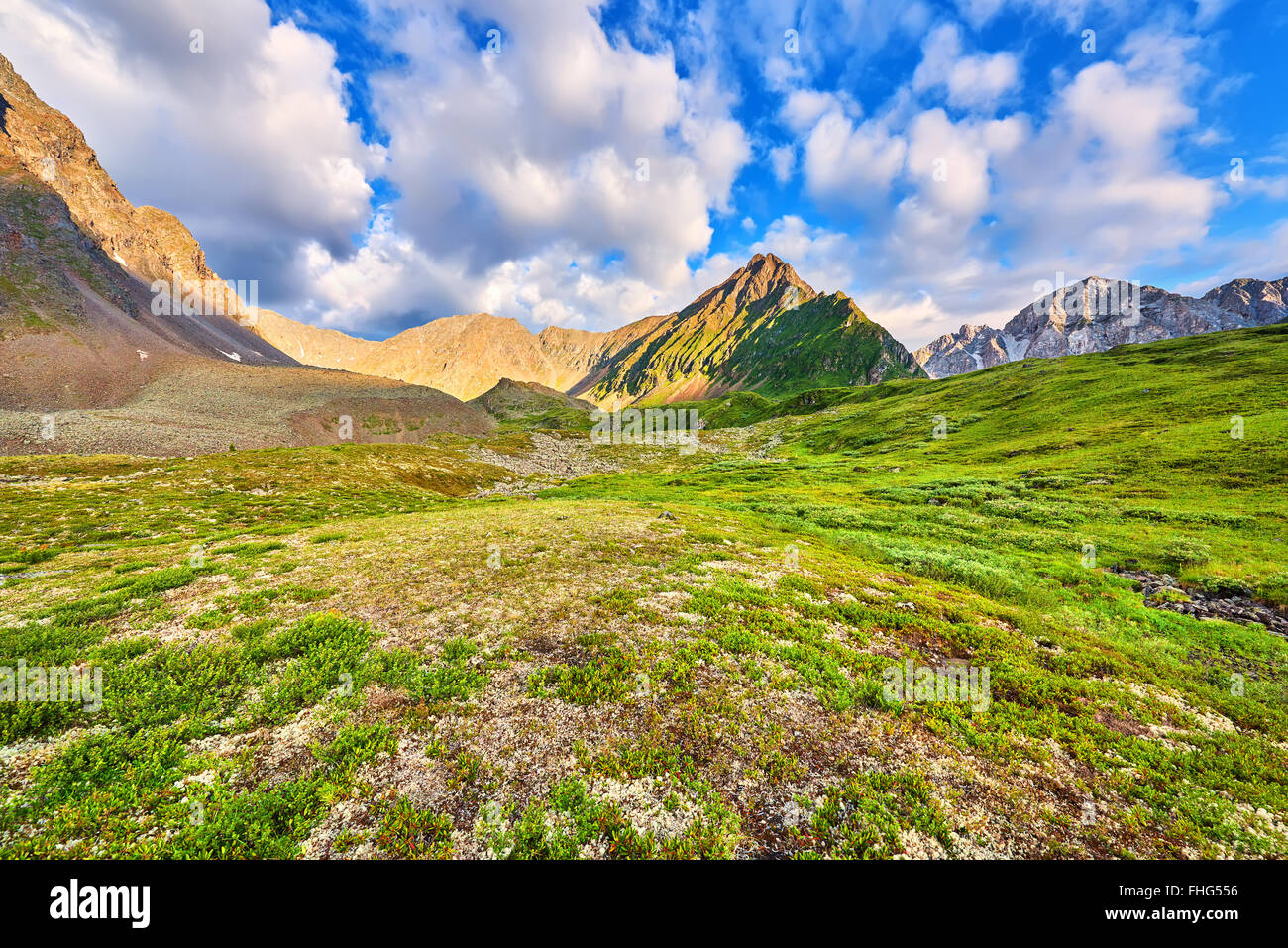 Beautiful clouds over mountain tundra . Eastern Sayan . Russia Stock ...