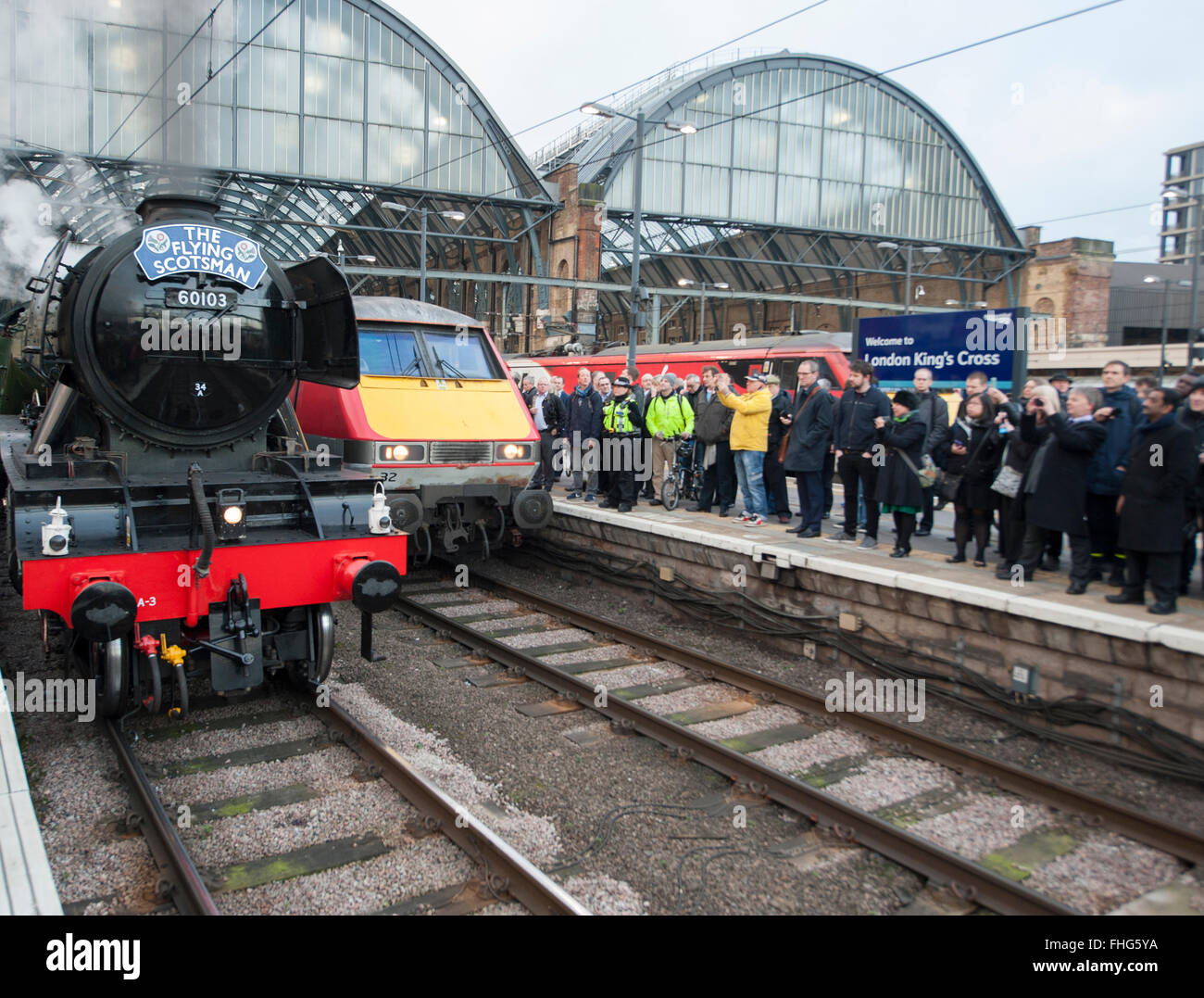 Kings Cross Station, London, UK. 25th February, 2016. Iconic steam ...