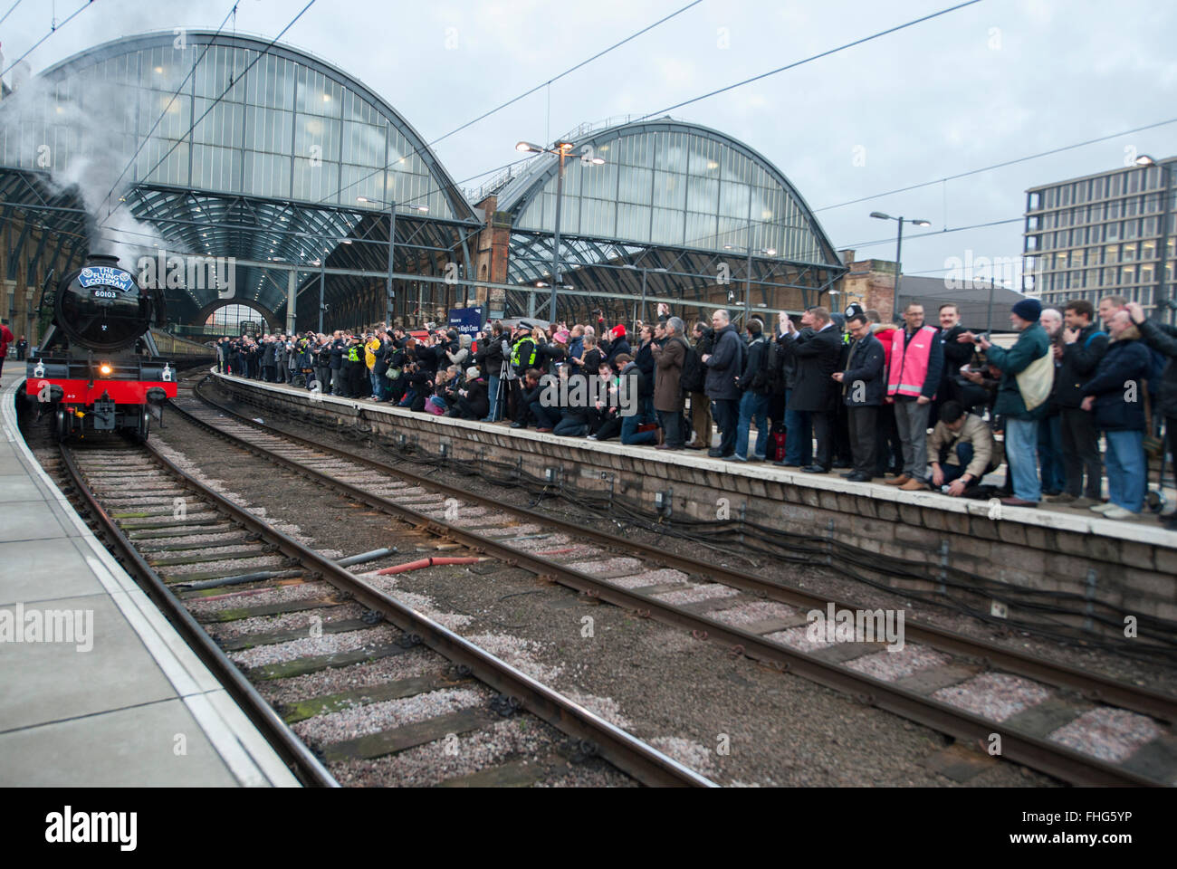 Kings Cross Station, London, UK. 25th February, 2016. Iconic steam ...