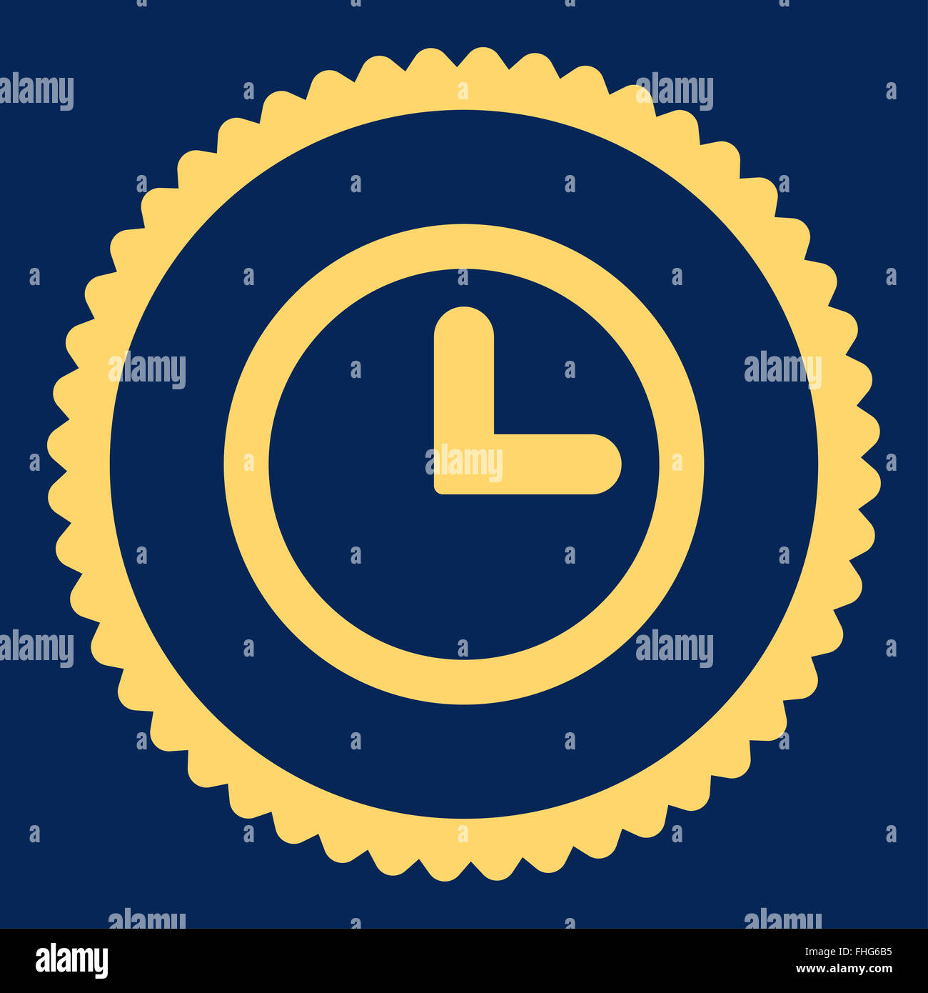 Clock flat yellow color round stamp icon Stock Photo - Alamy