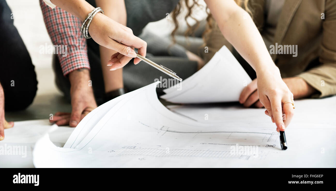 Architect Design Project Meeting Discussion Concept Stock Photo - Alamy