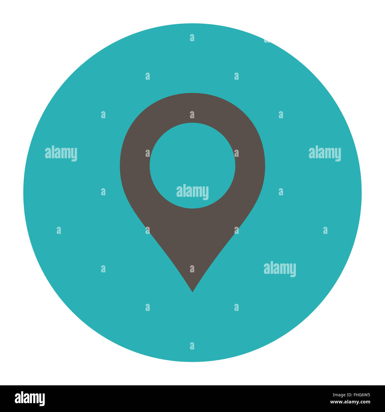 Map Marker flat grey and cyan colors round button Stock Photo - Alamy