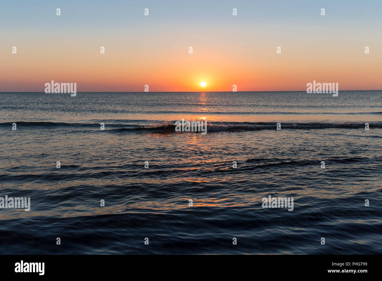 ocean landscape with sunset for backgrounds Stock Photo - Alamy