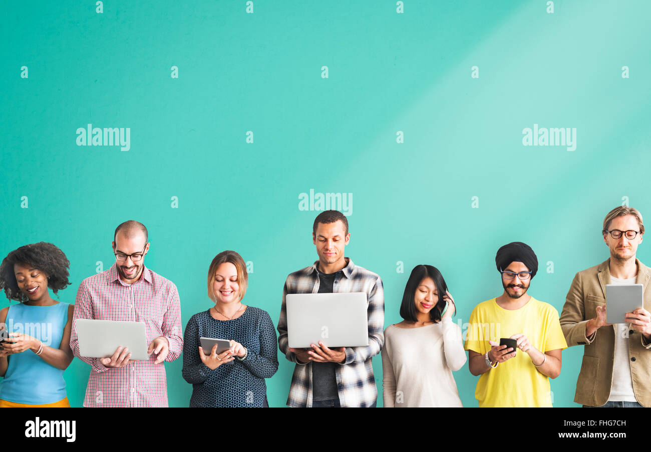 Group of People Connection Digital Device Concept Stock Photo - Alamy