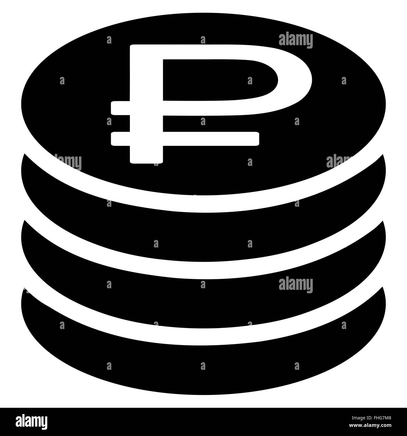 Rouble Coins Stack Icon Stock Photo - Alamy