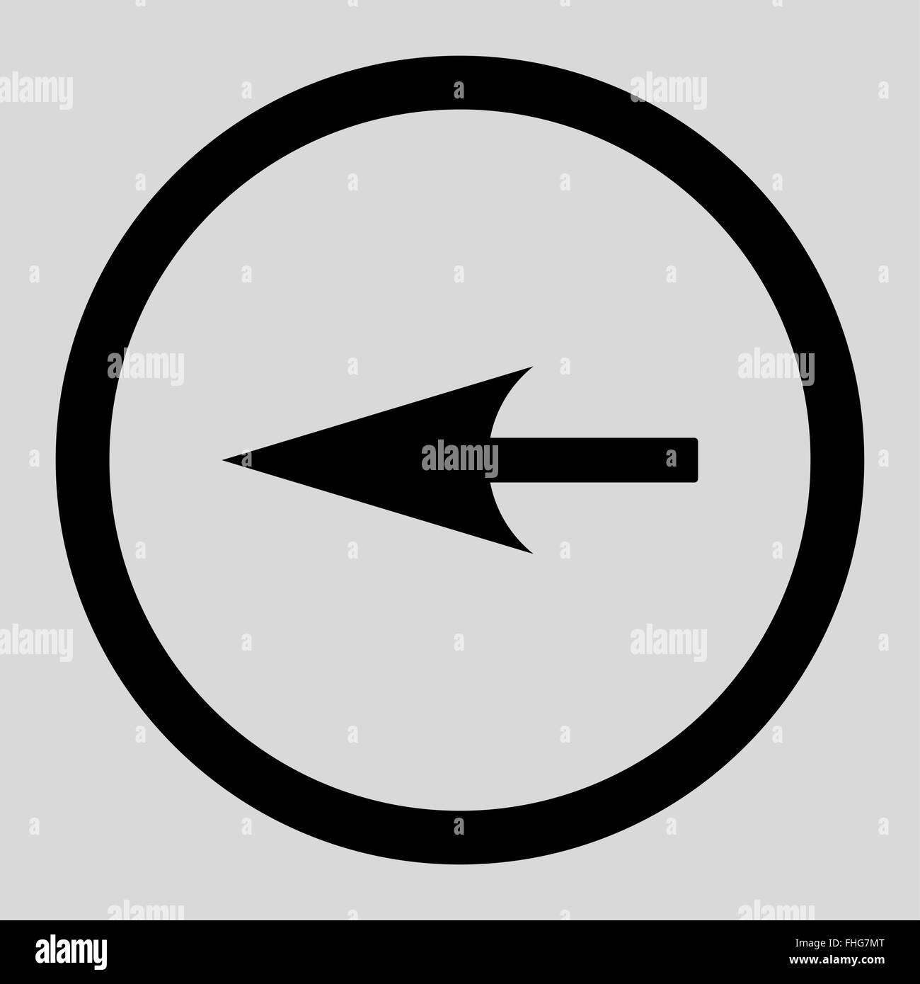 Sharp Left Arrow flat black color rounded vector icon Stock Photo - Alamy