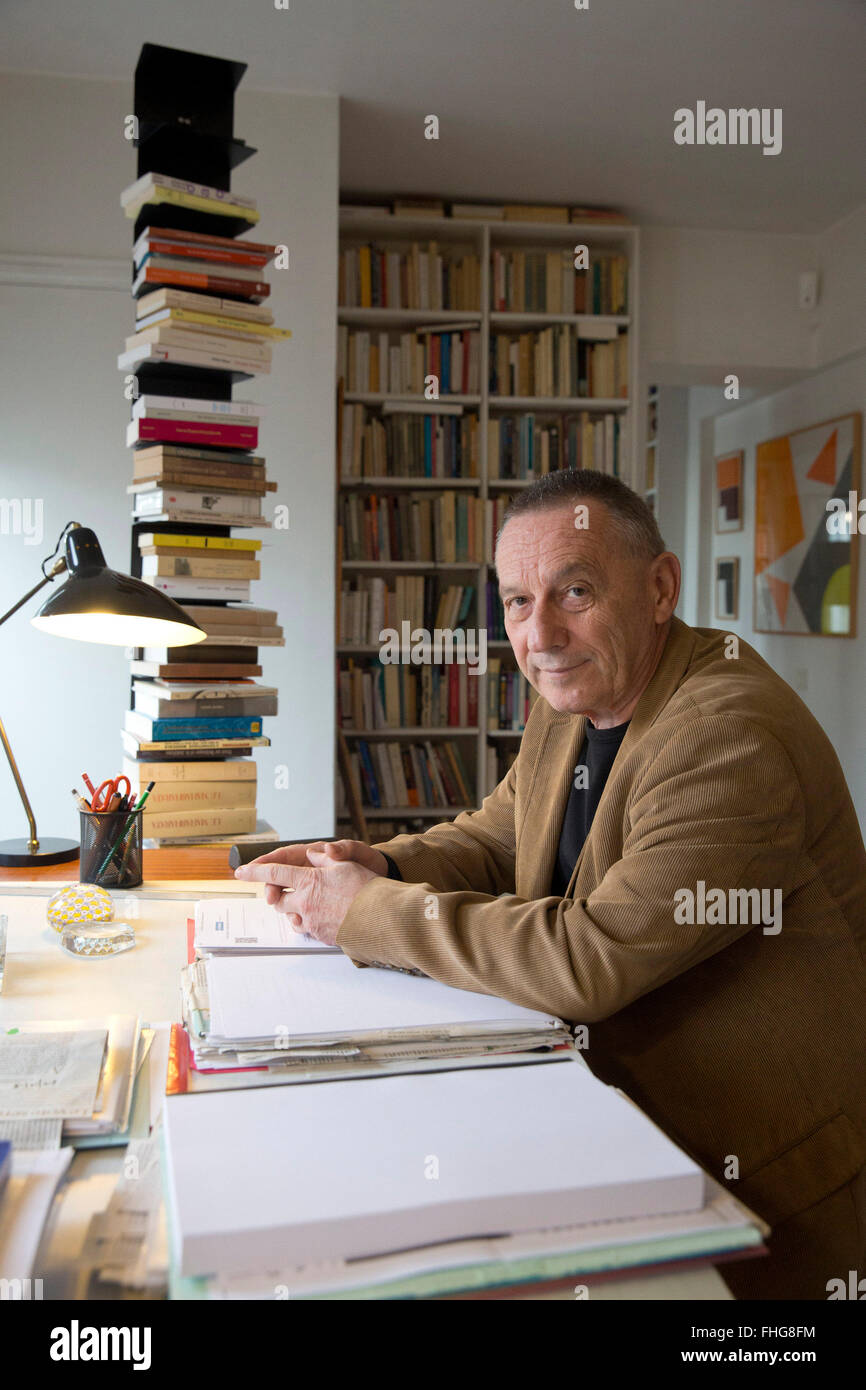 French philosopher Yves Michaud in his apartment, Paris Stock Photo - Alamy