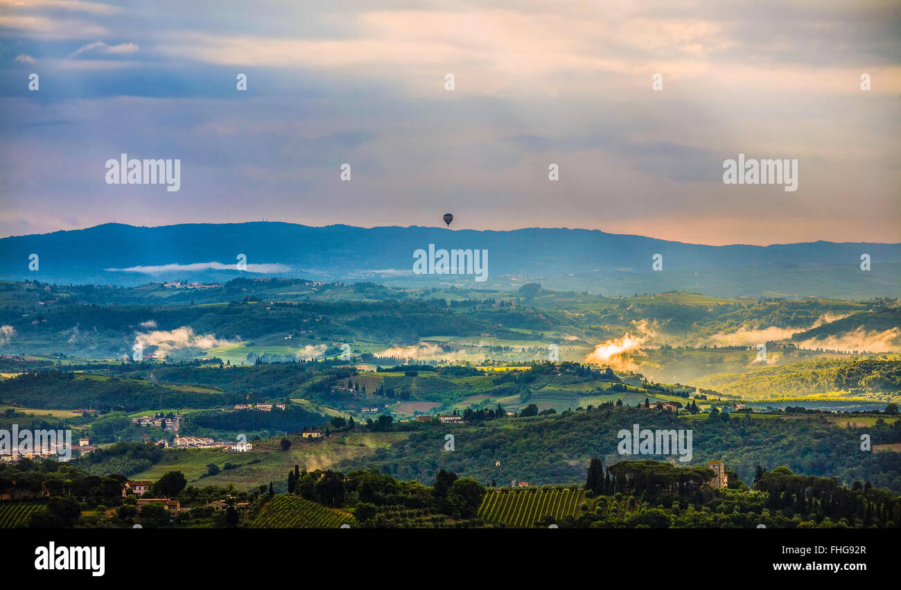 Italy Tuscany Florence Landscape around Gambassi Terme Stock Photo - Alamy