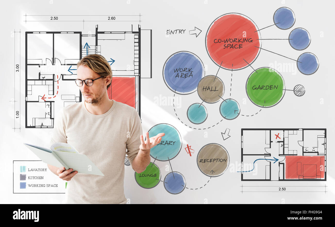 Office Floor Plan Sketch Drawing Concept Stock Photo - Alamy