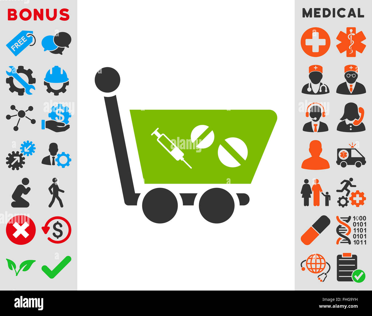 Medication Shopping Cart Icon Stock Photo - Alamy