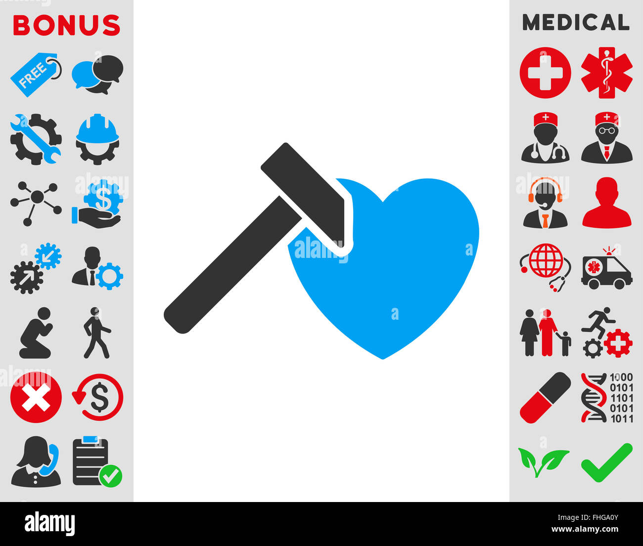 Heart Hammer Icon Stock Photo - Alamy