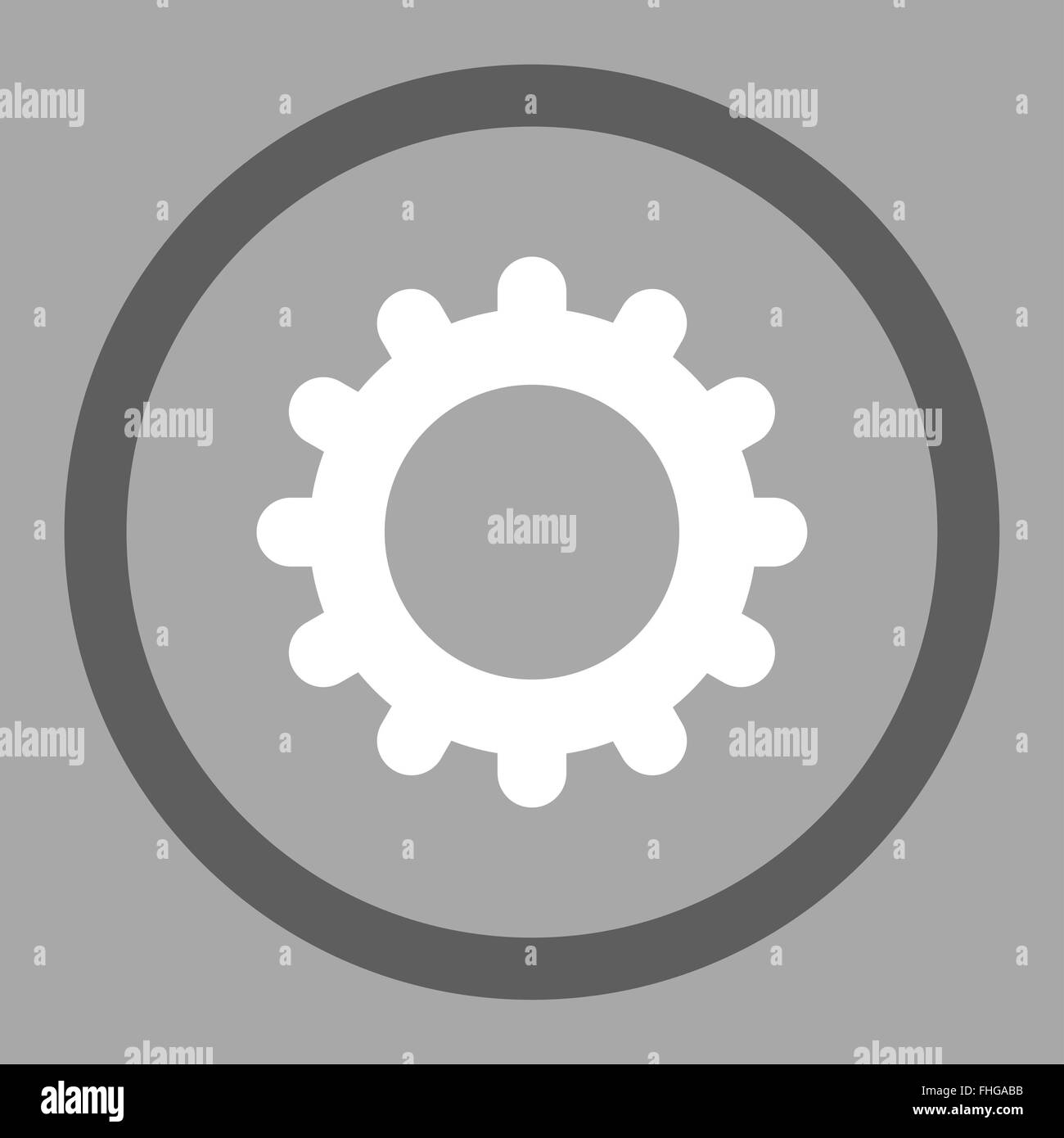 Gear flat dark gray and white colors rounded raster icon Stock Photo ...