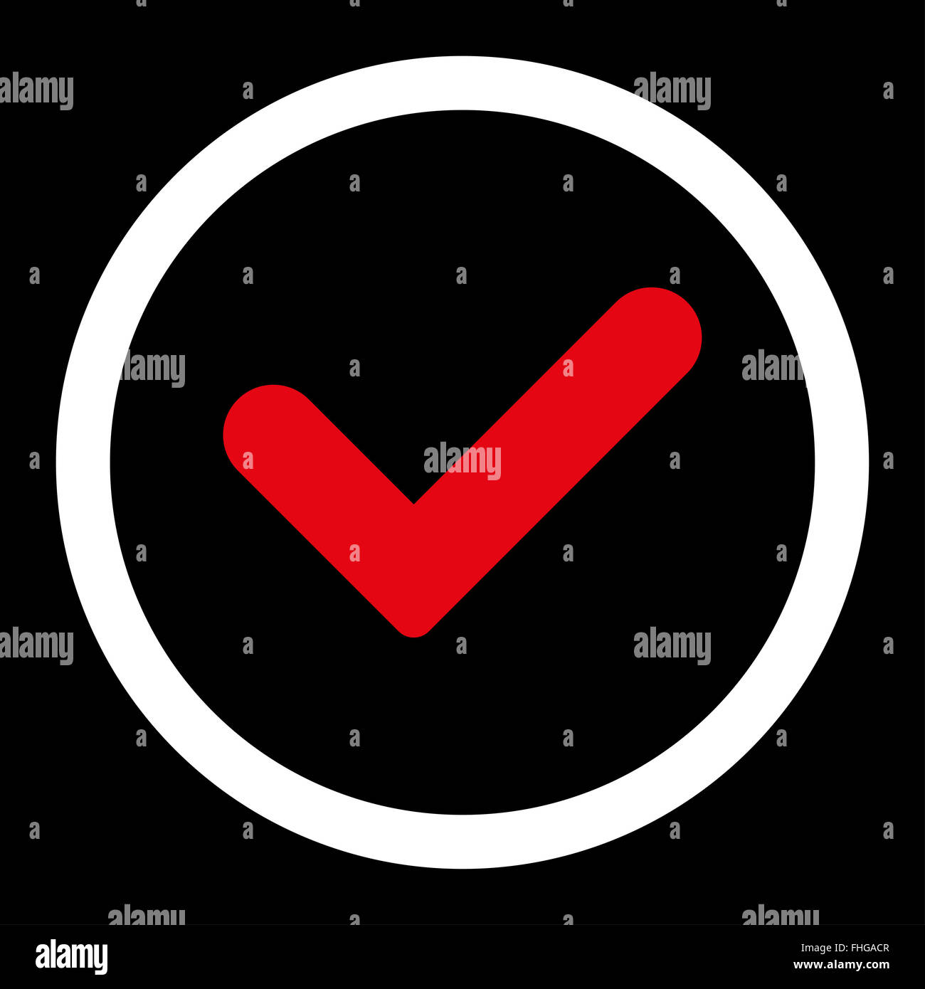 Yes flat red and white colors rounded vector icon Stock Photo - Alamy