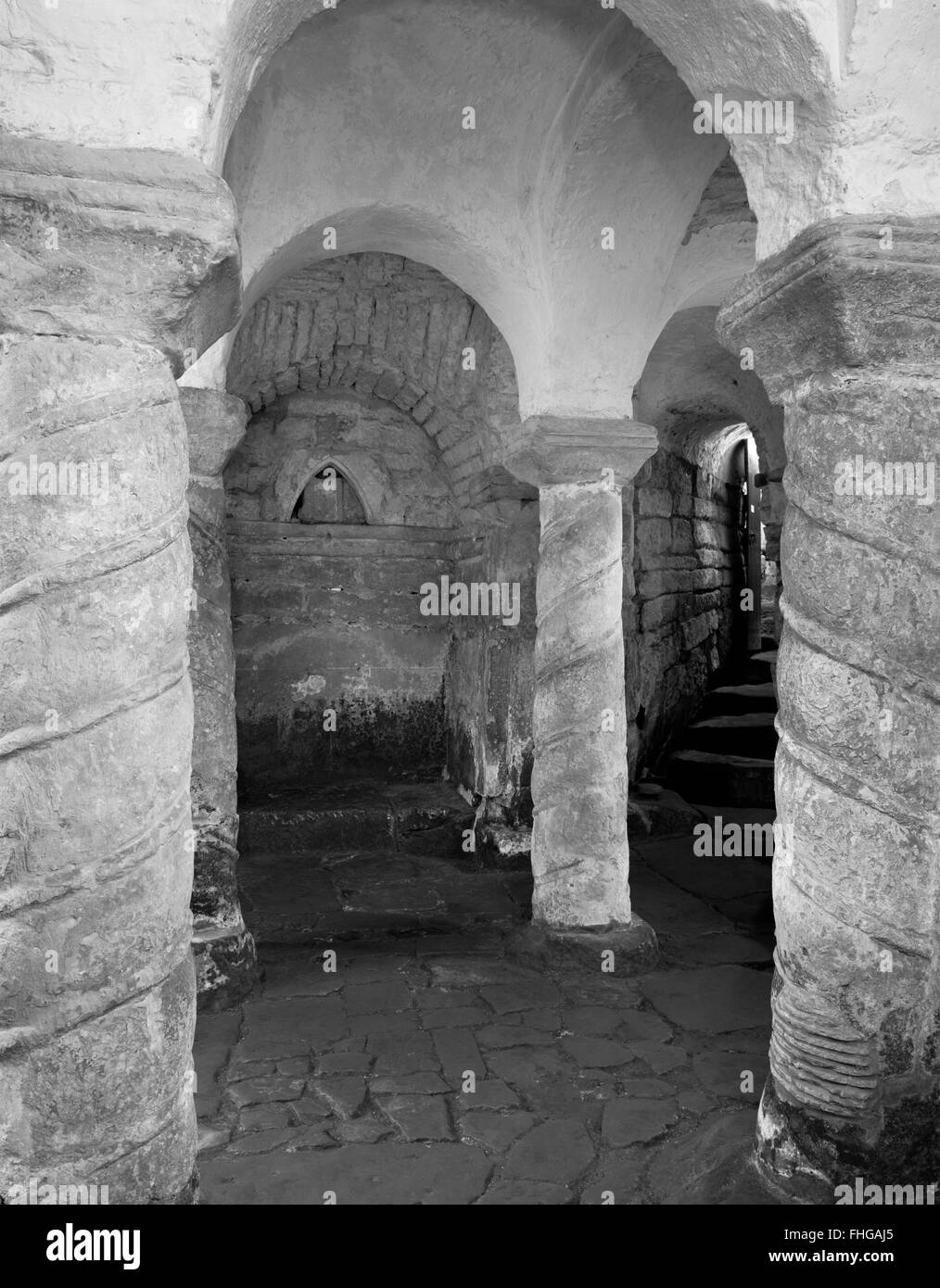 Saxon crypt of St Wystan's church, Repton, Derbyshire, used as a ...
