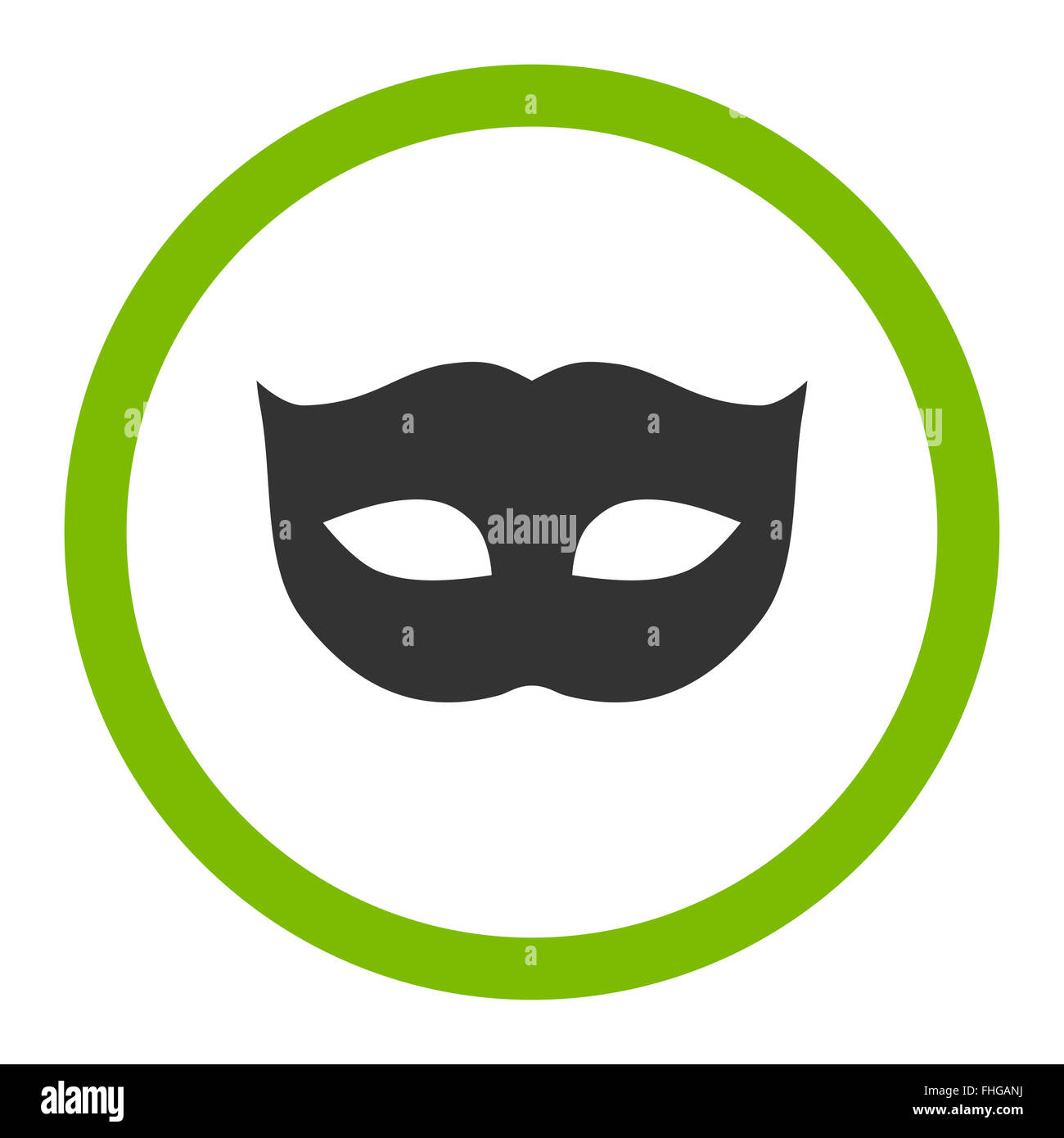 Privacy Mask flat eco green and gray colors rounded raster icon Stock ...