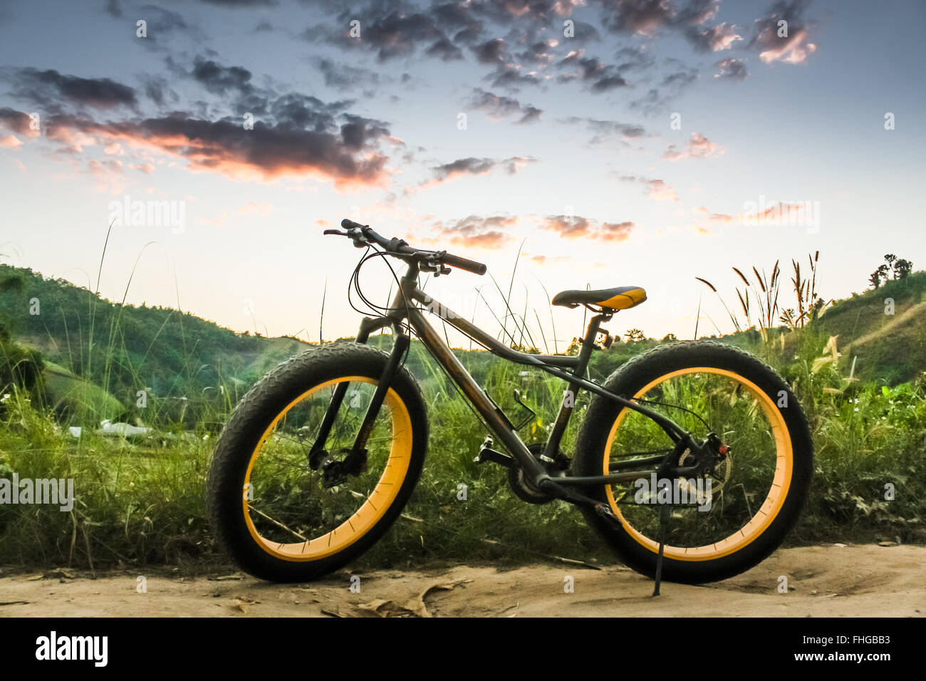 Bicycle on road hi-res stock photography and images - Alamy