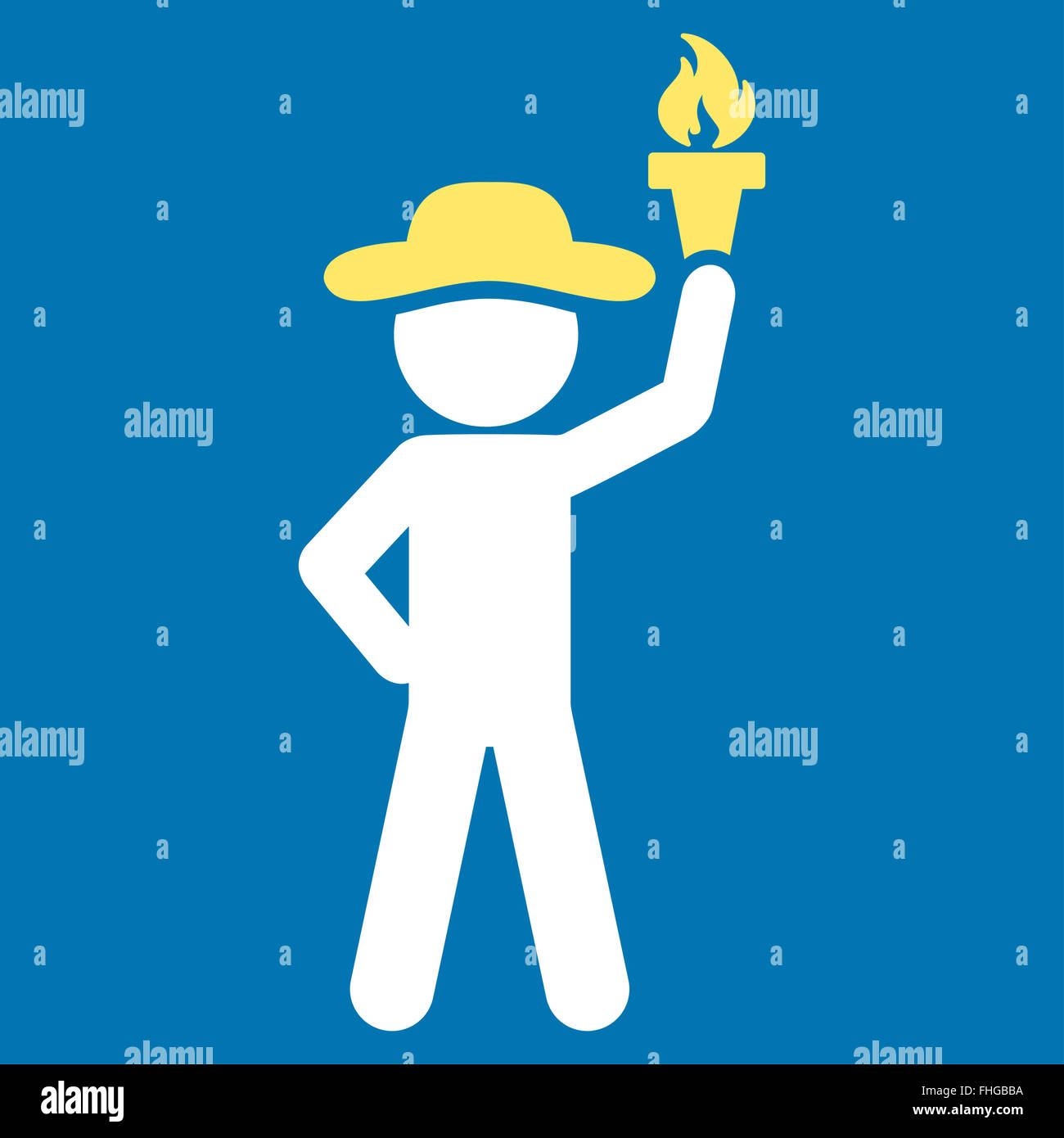 Person With Freedom Torch Icon Stock Photo - Alamy