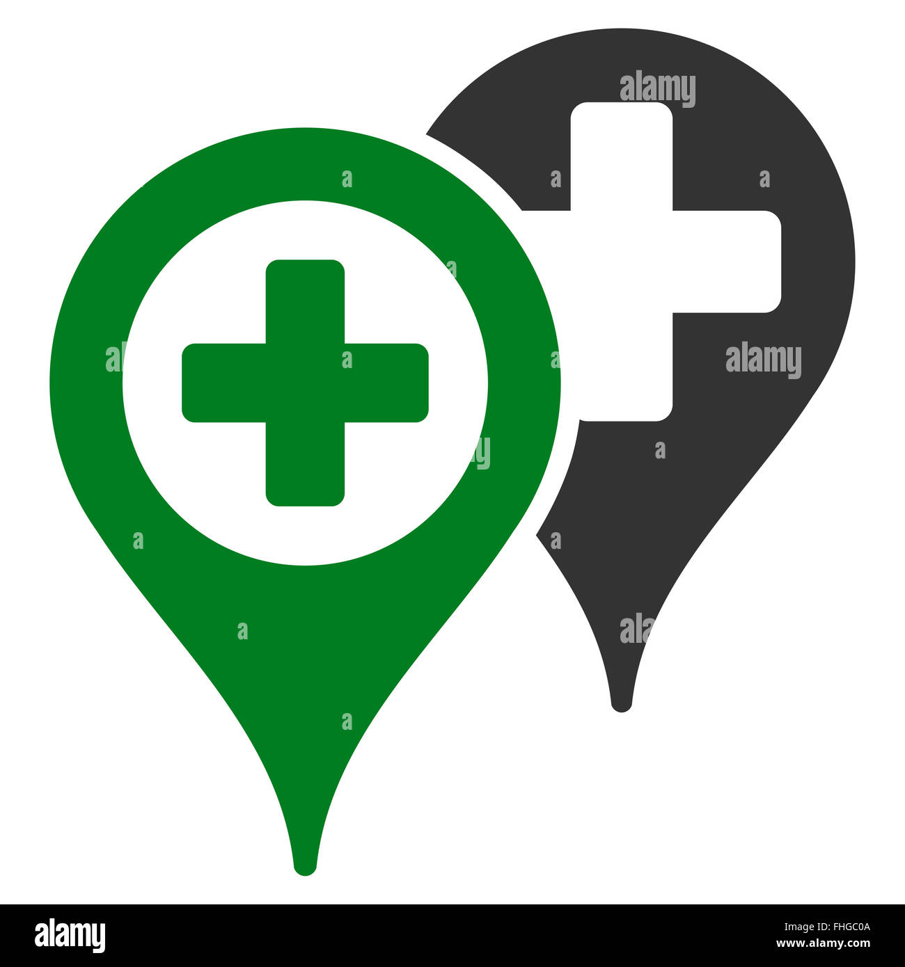 Hospital Map Markers Icon Stock Photo - Alamy