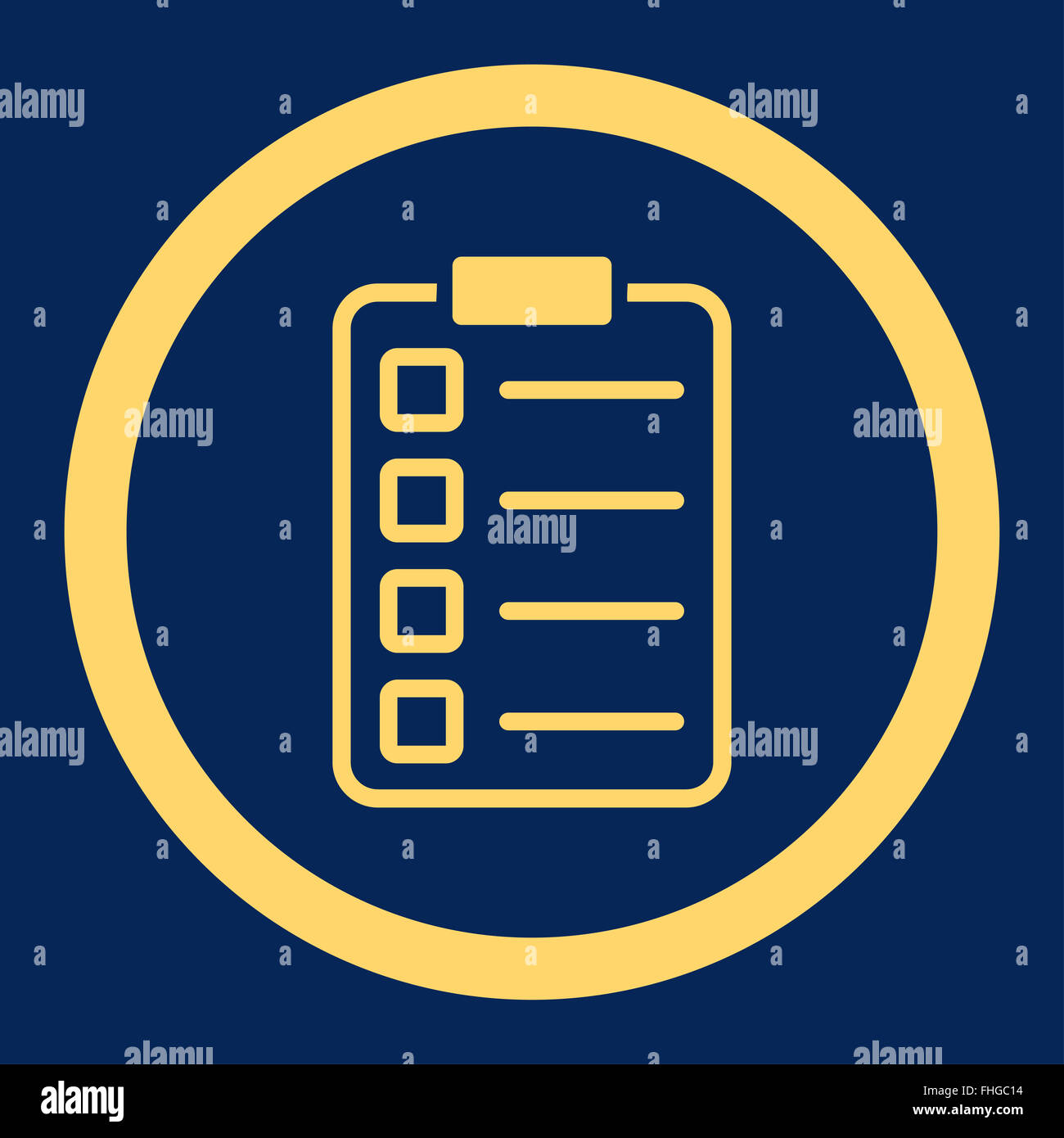 Examination flat yellow color rounded vector icon Stock Photo - Alamy